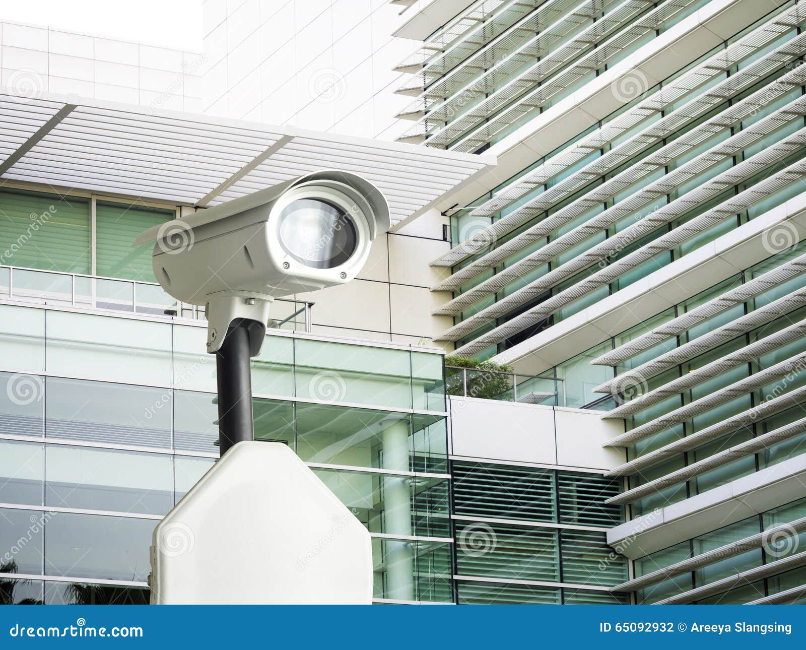 Cctv Installed on the Pole in Outdoor Security Stock Photo - Image of ...