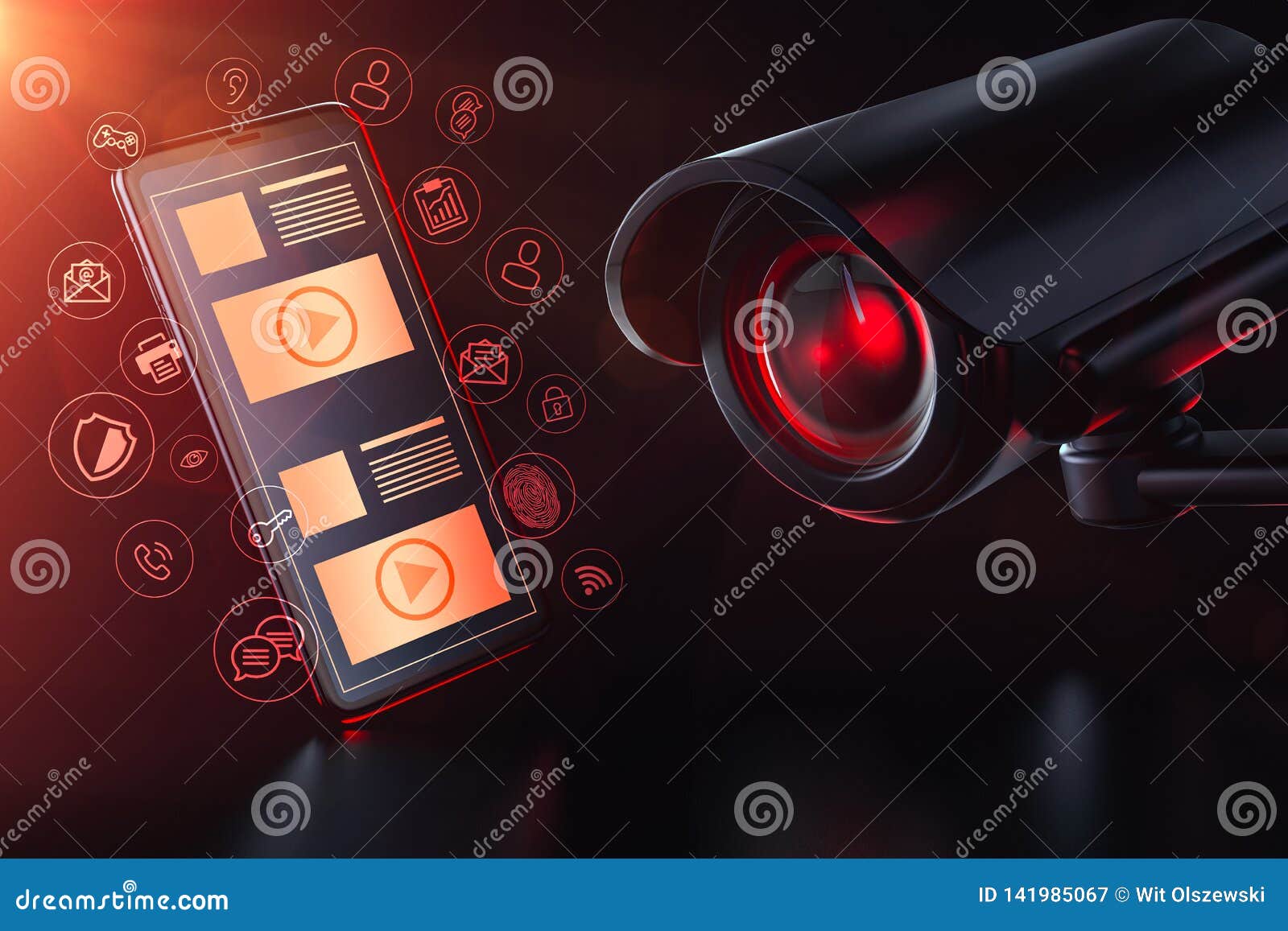 Cctv Invigilates Apps and Mobile Data Traffic on a Smartphone. Privacy ...