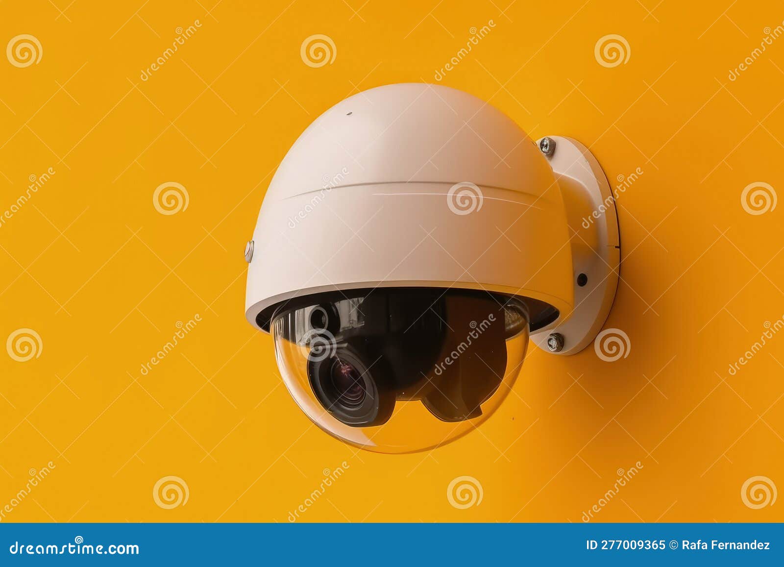CCTV Modern Surveillance Camera on a Yellow Wall, AI Generated Stock ...