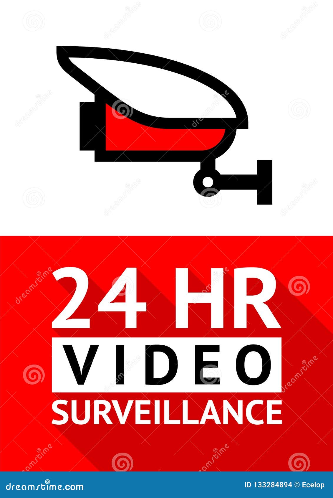 Notice Video Cctv Symbol Sticker for Print Stock Vector - Illustration ...