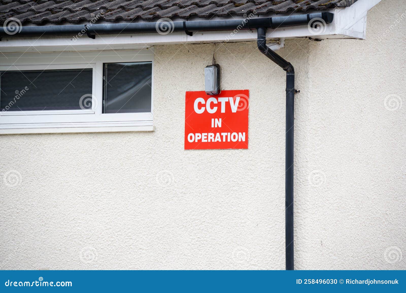 CCTV in Operation 24 Hours Premises Protected Sign Stock Photo - Image ...