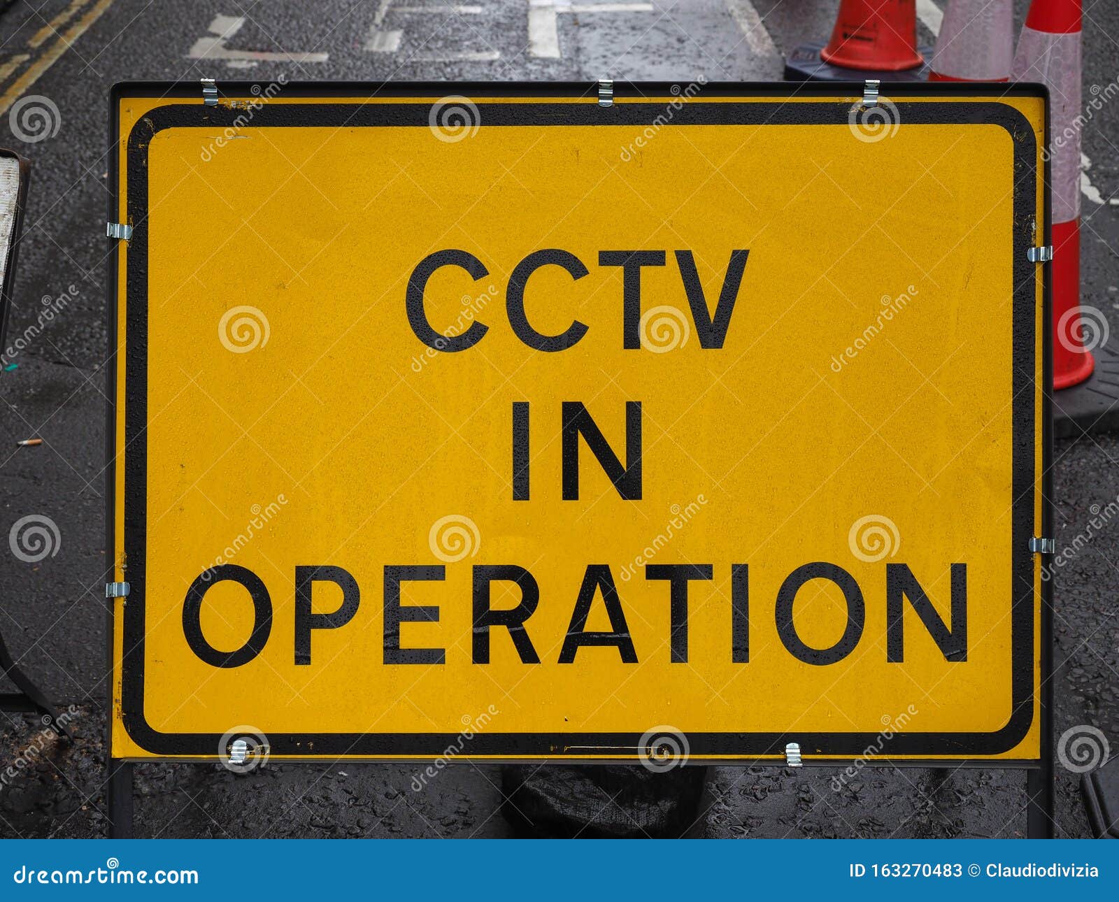 CCTV in operation sign stock image. Image of sign, operation - 163270483