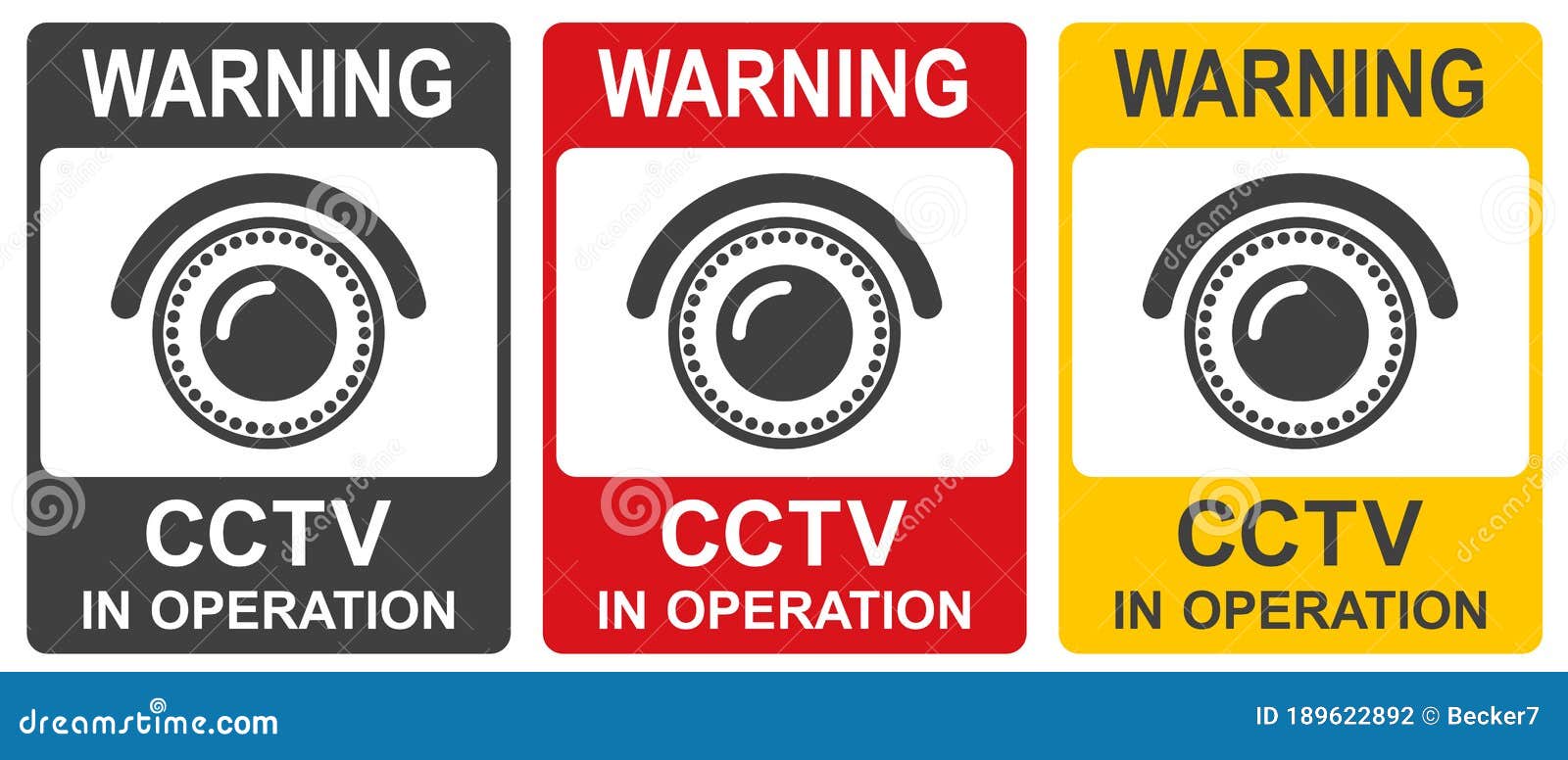 CCTV in Operation Sign in Two Colors. Vector Illustration Stock Vector ...