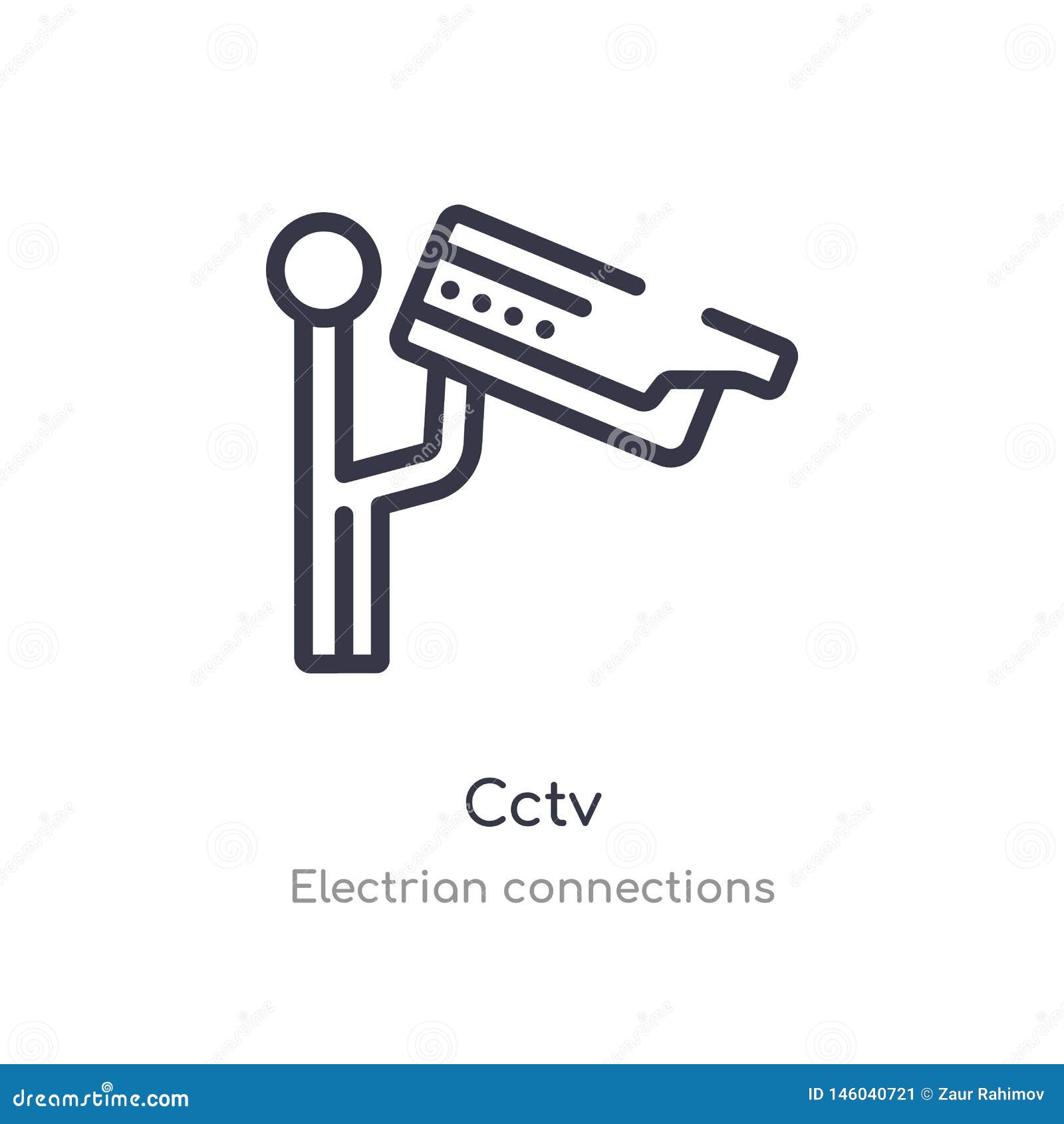 Cctv Outline Icon. Isolated Line Vector Illustration from Electrian ...