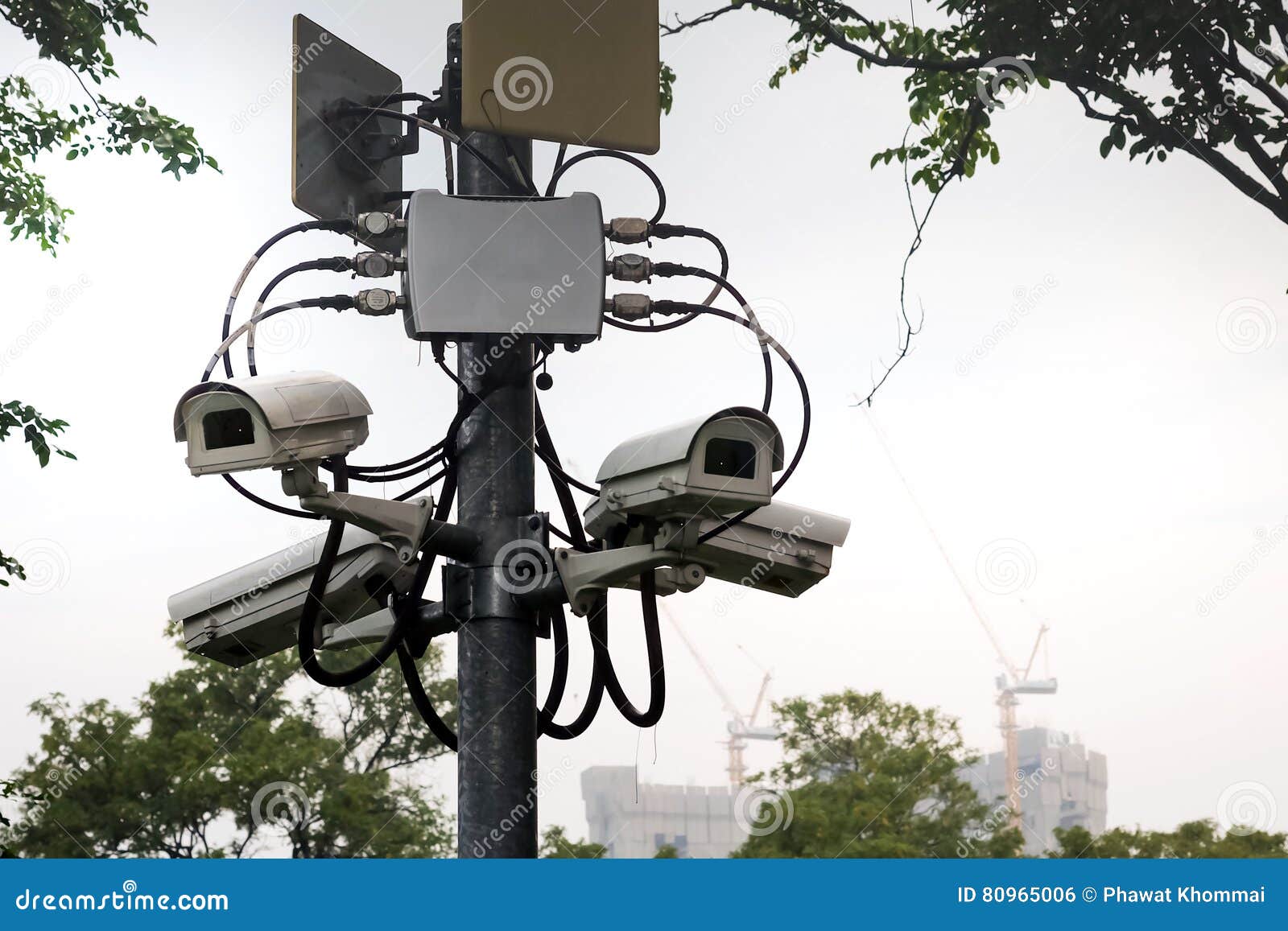 CCTV on the pole stock photo. Image of cctv, circuit - 80965006