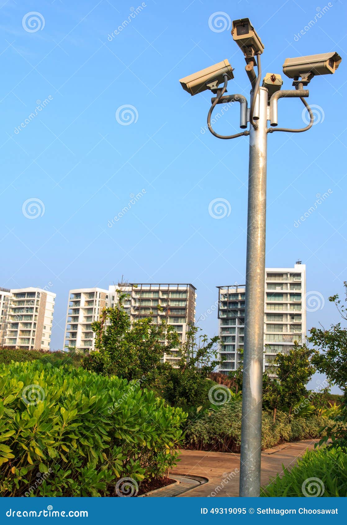 CCTV on Post stock image. Image of camera, business, observe - 49319095