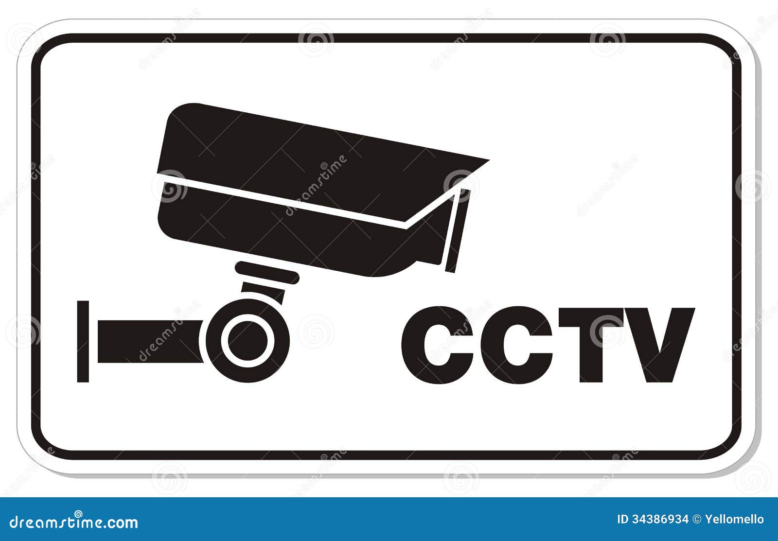 CCTV rectangle sign stock vector. Illustration of information - 34386934
