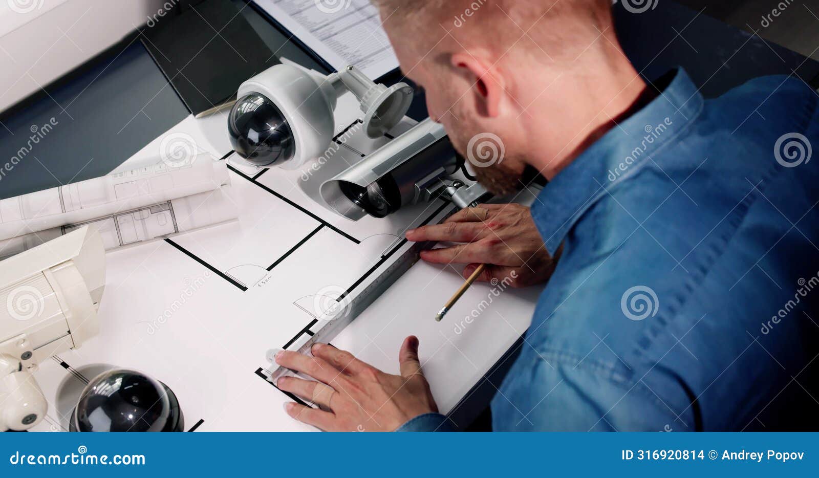 CCTV Security Alarm System Design Stock Photo - Image of surveillance ...