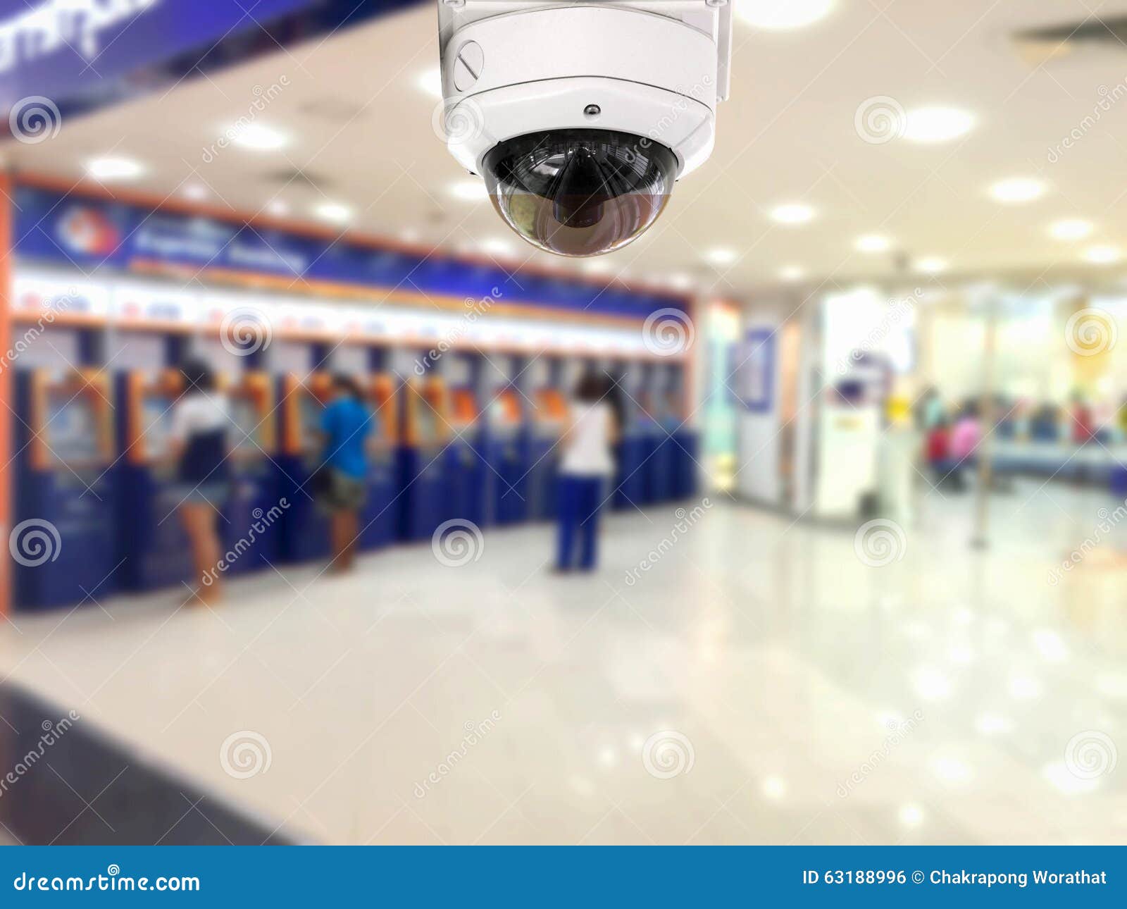 CCTV Security Camera Auto Teller Machine(ATM) Area Background. Stock ...