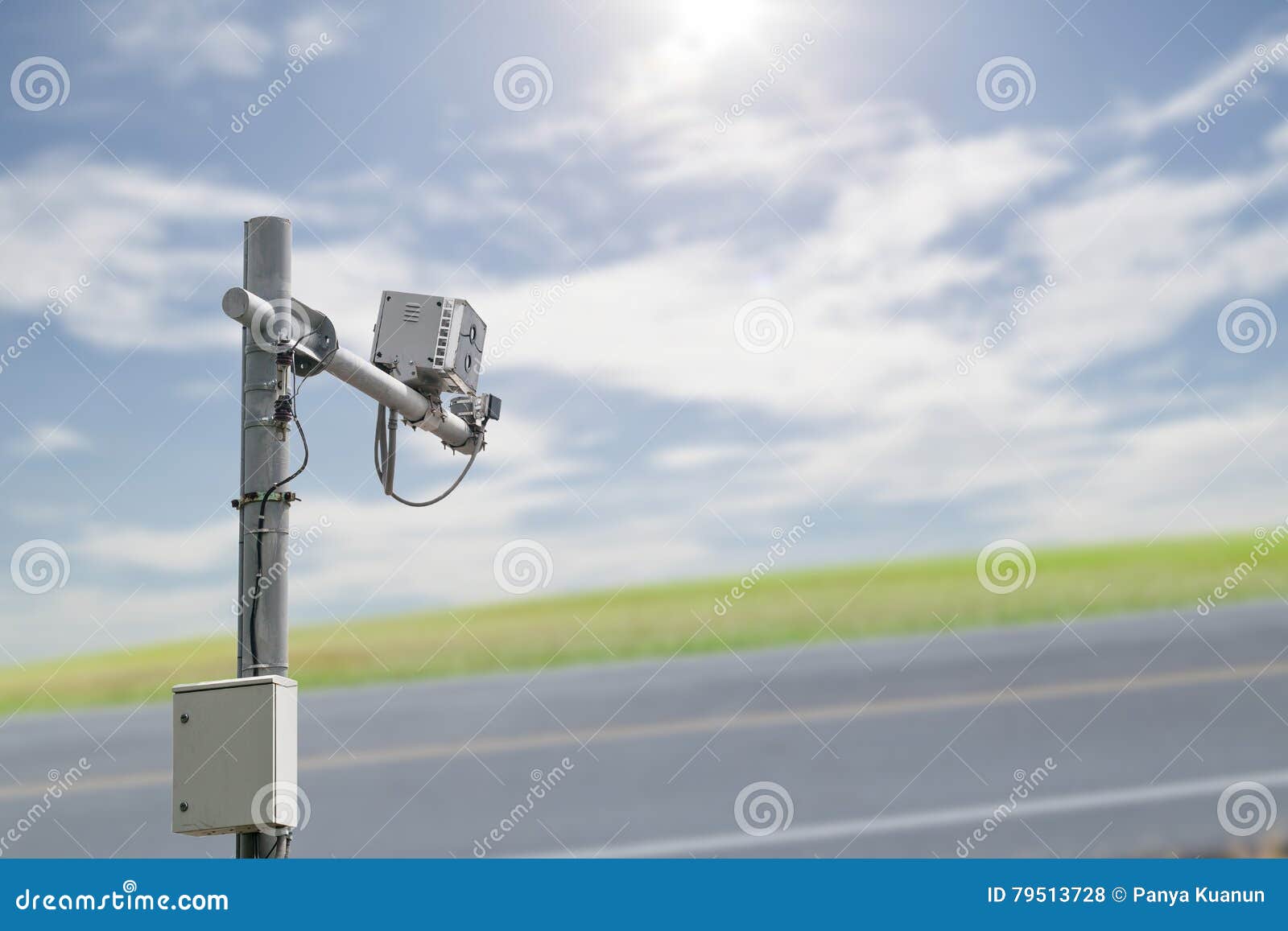 CCTV, Security Camera,average Speed Traffic Camera on Blurred Hi Stock ...