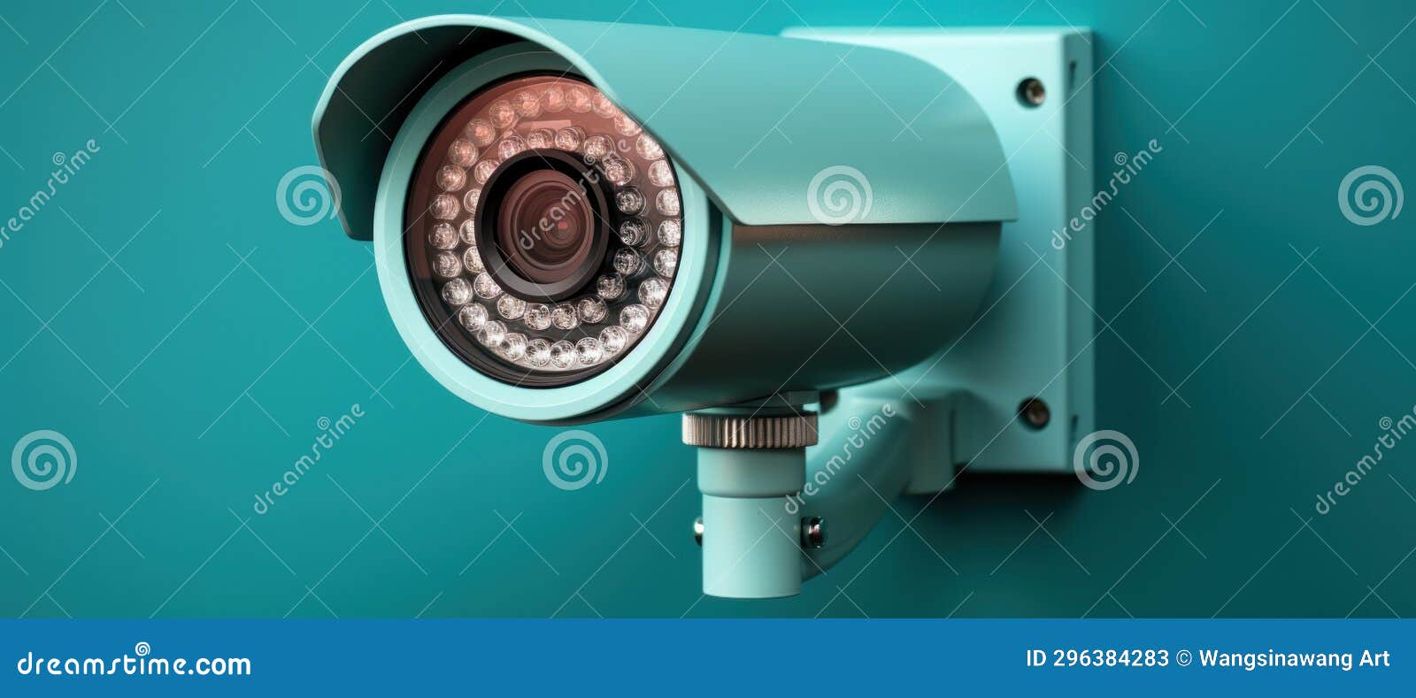 CCTV Security Camera on Blue Background Stock Image - Image of render ...