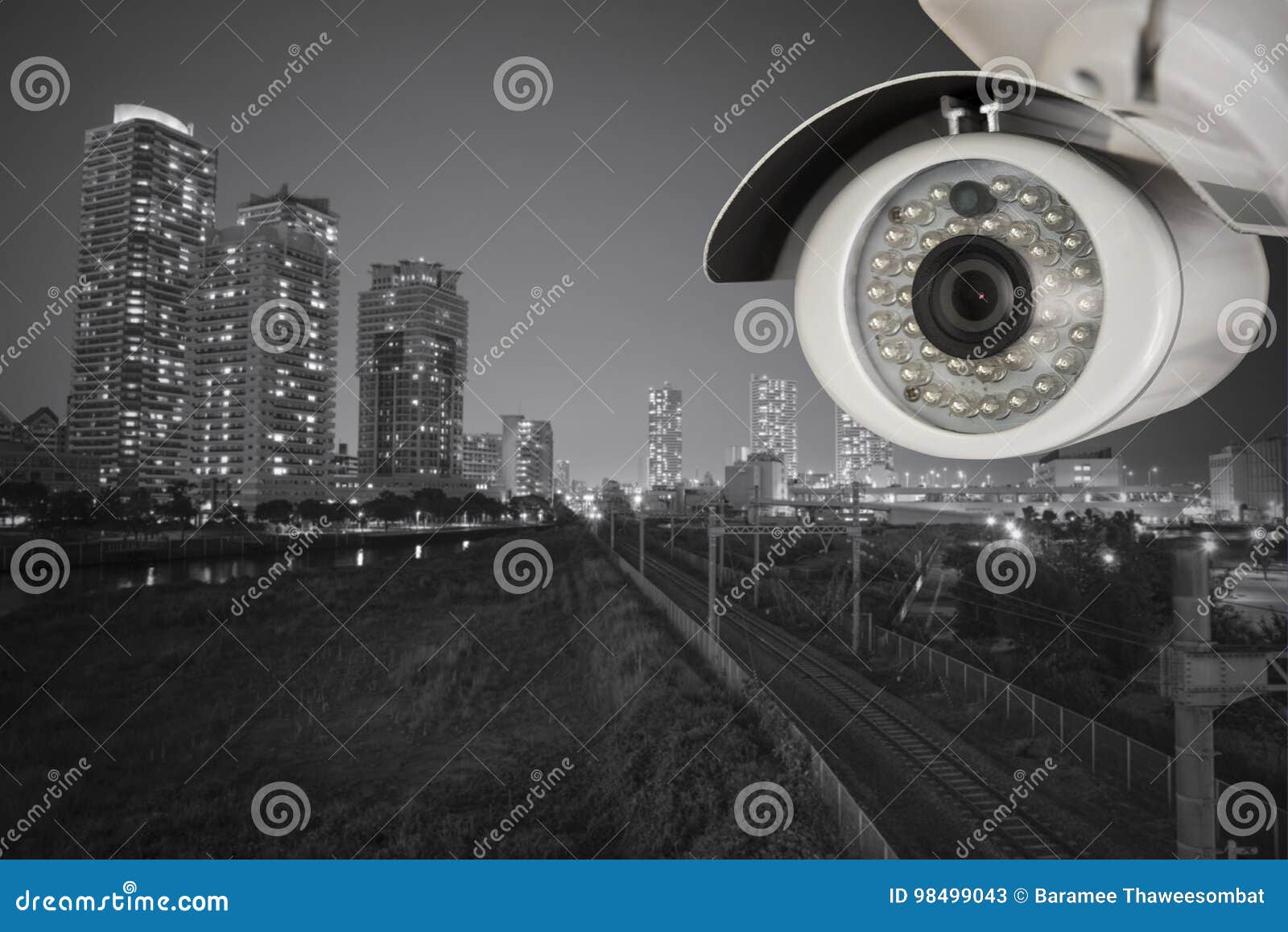 CCTV, Security Camera on Building City Stock Image - Image of record ...