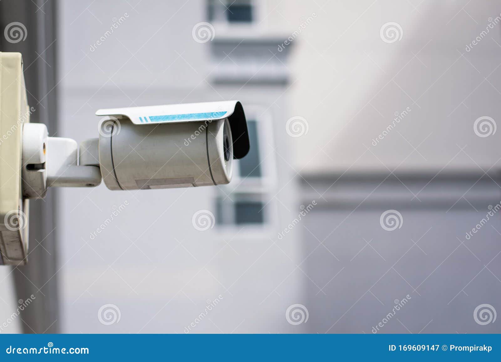 CCTV Security Camera on Building Wall Stock Image - Image of cable ...
