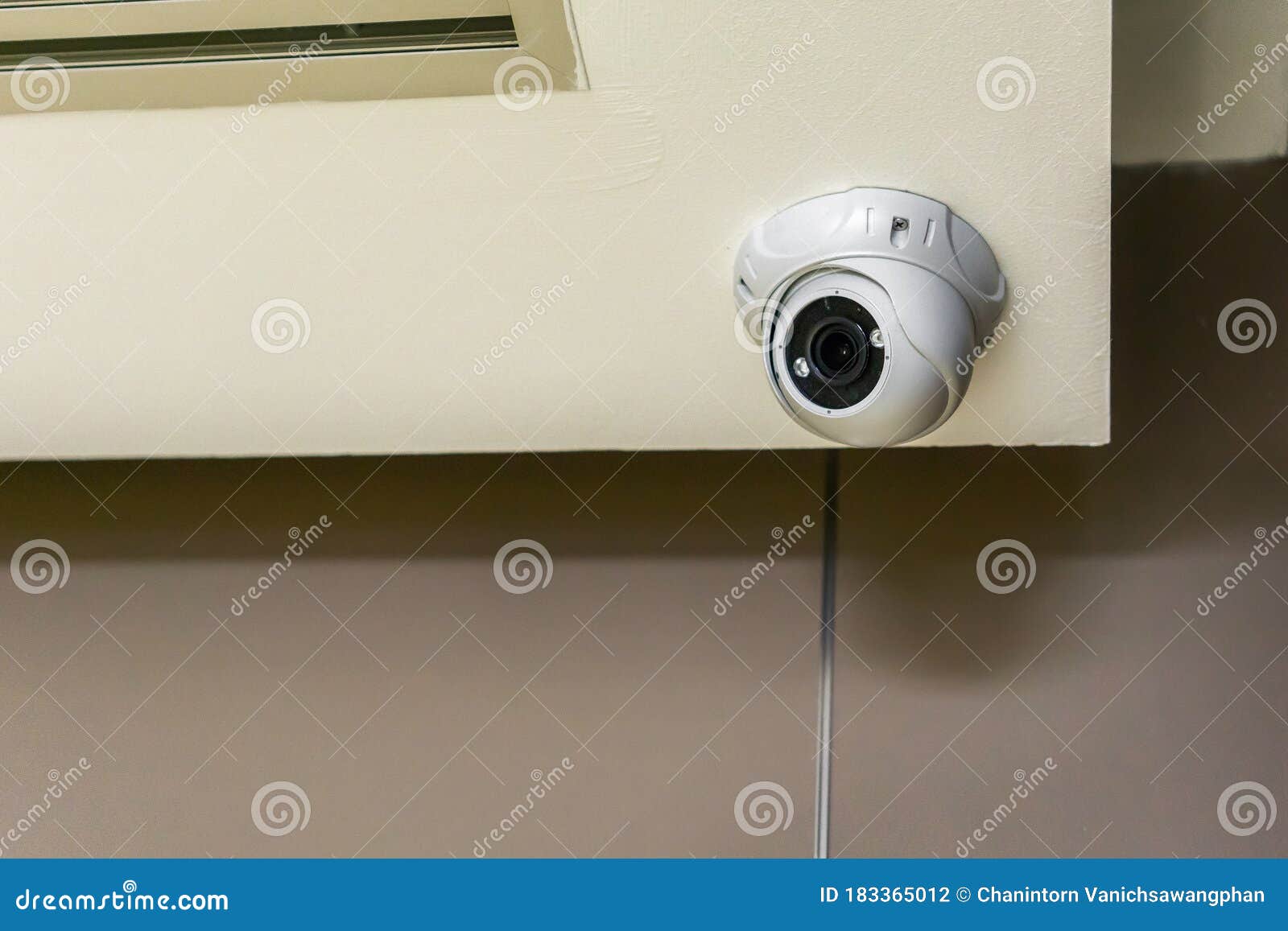 CCTV Security Camera on Ceiling in Office Zone Stock Photo - Image of ...