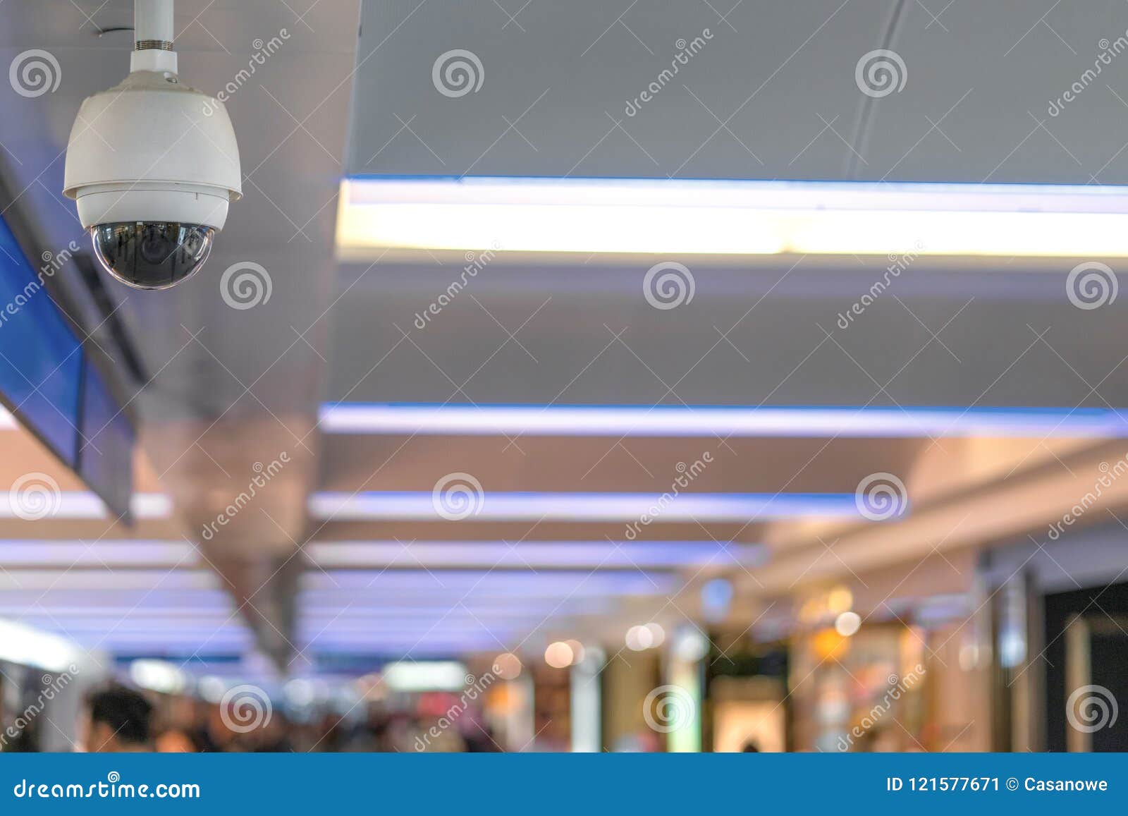 CCTV Security Camera on Ceiling Operating Inside the Building for Crime ...