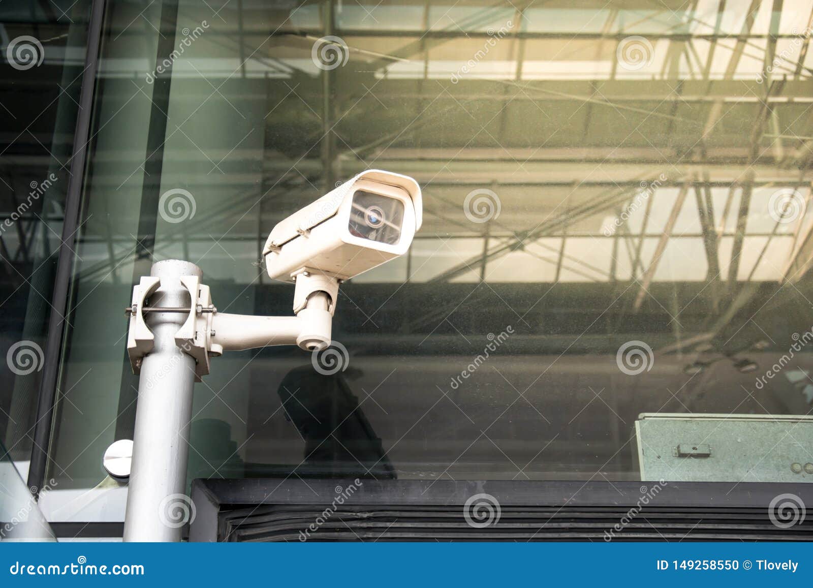 CCTV Security Camera Front of Modern Building Stock Photo - Image of ...