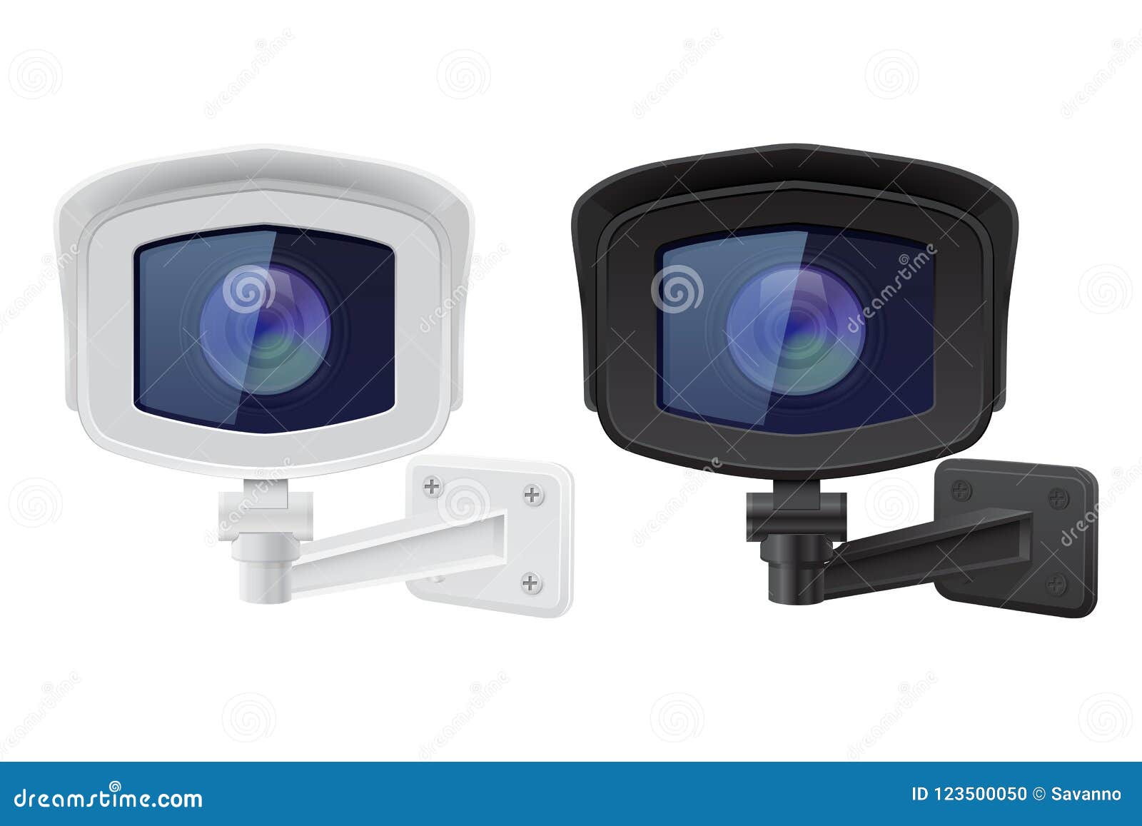 CCTV Security Camera. Front View Stock Vector - Illustration of observe ...