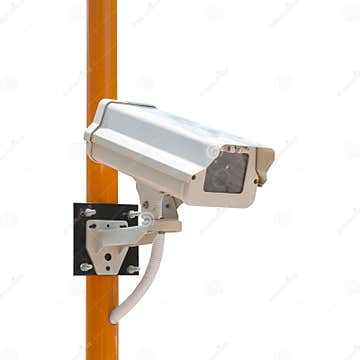 CCTV Security Camera with Installation Stock Image - Image of lens ...