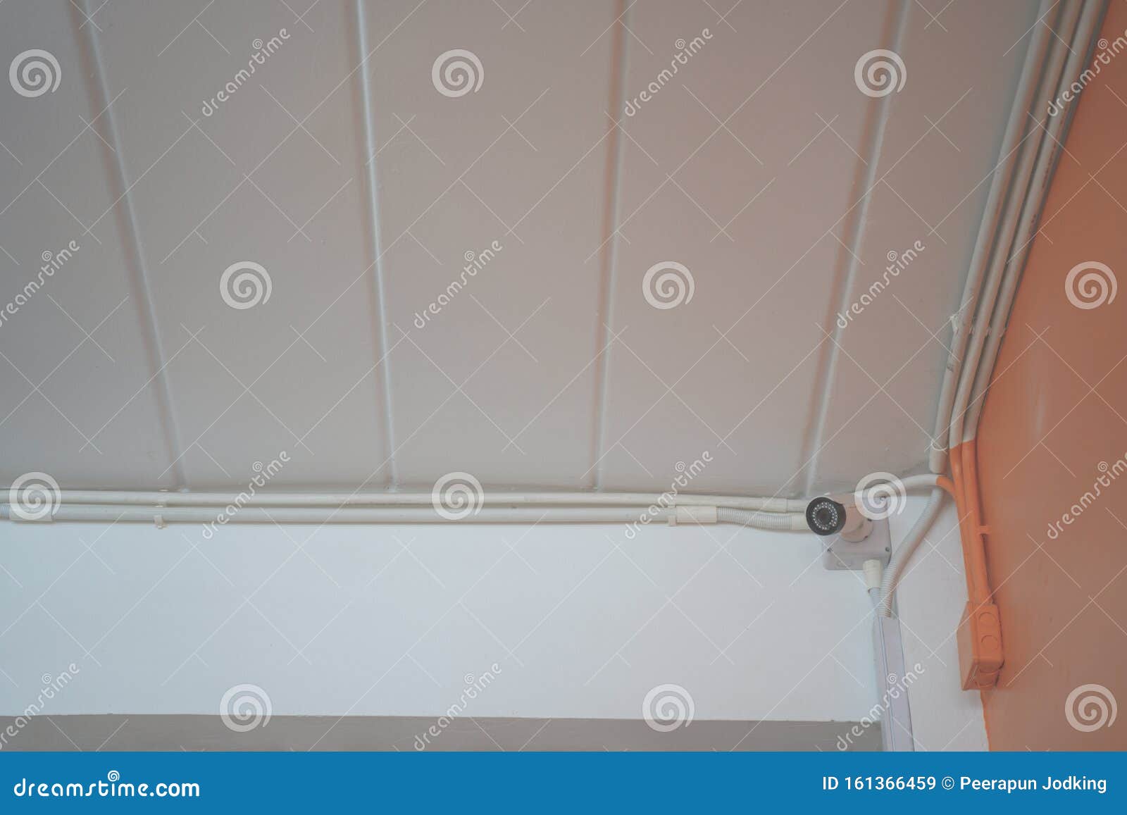 CCTV Security Camera Installed on Ceiling Building Stock Image - Image ...