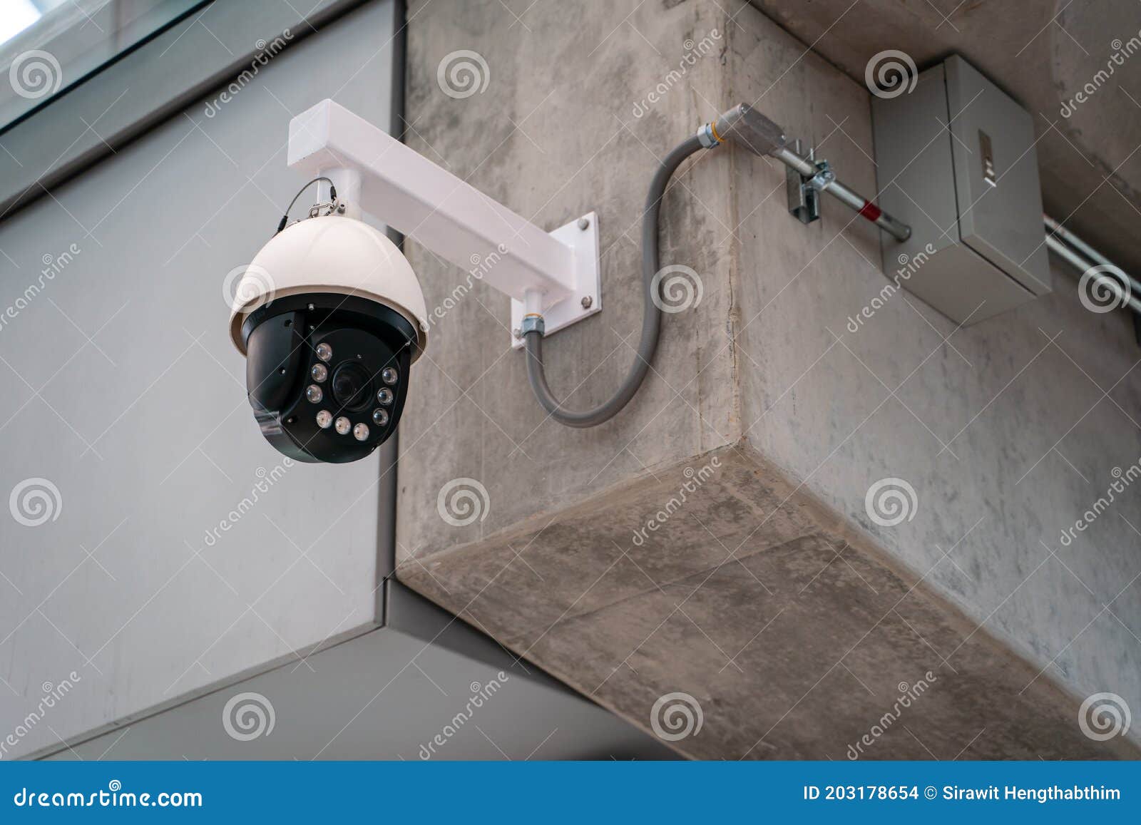 CCTV Security Camera Installed on Concrete Building Stock Photo - Image ...