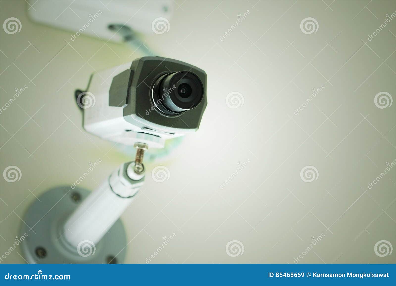 CCTV or Security Camera Installed on White Ceiling Stock Image - Image ...