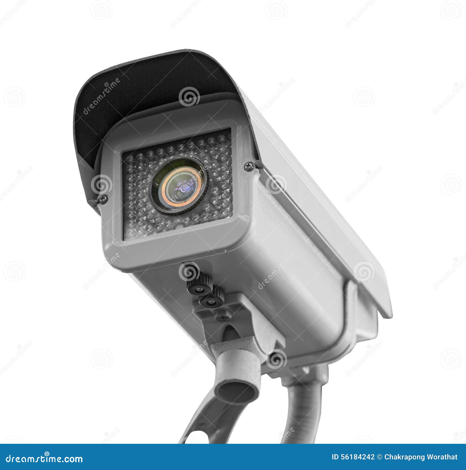 CCTV Security Camera Isolated White Background. Stock Photo - Image of ...