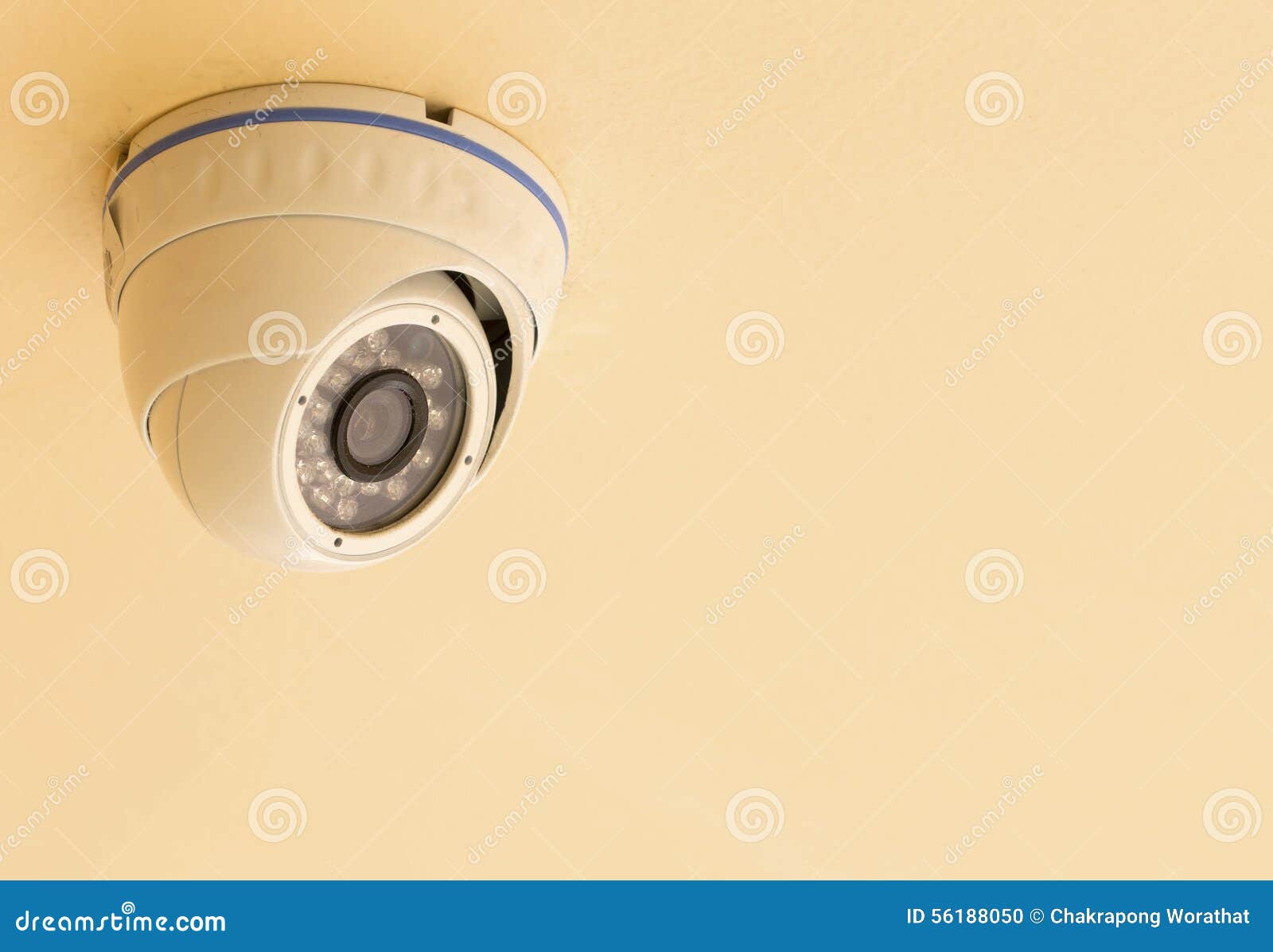 CCTV Security Camera Isolated White Background. Stock Photo - Image of ...