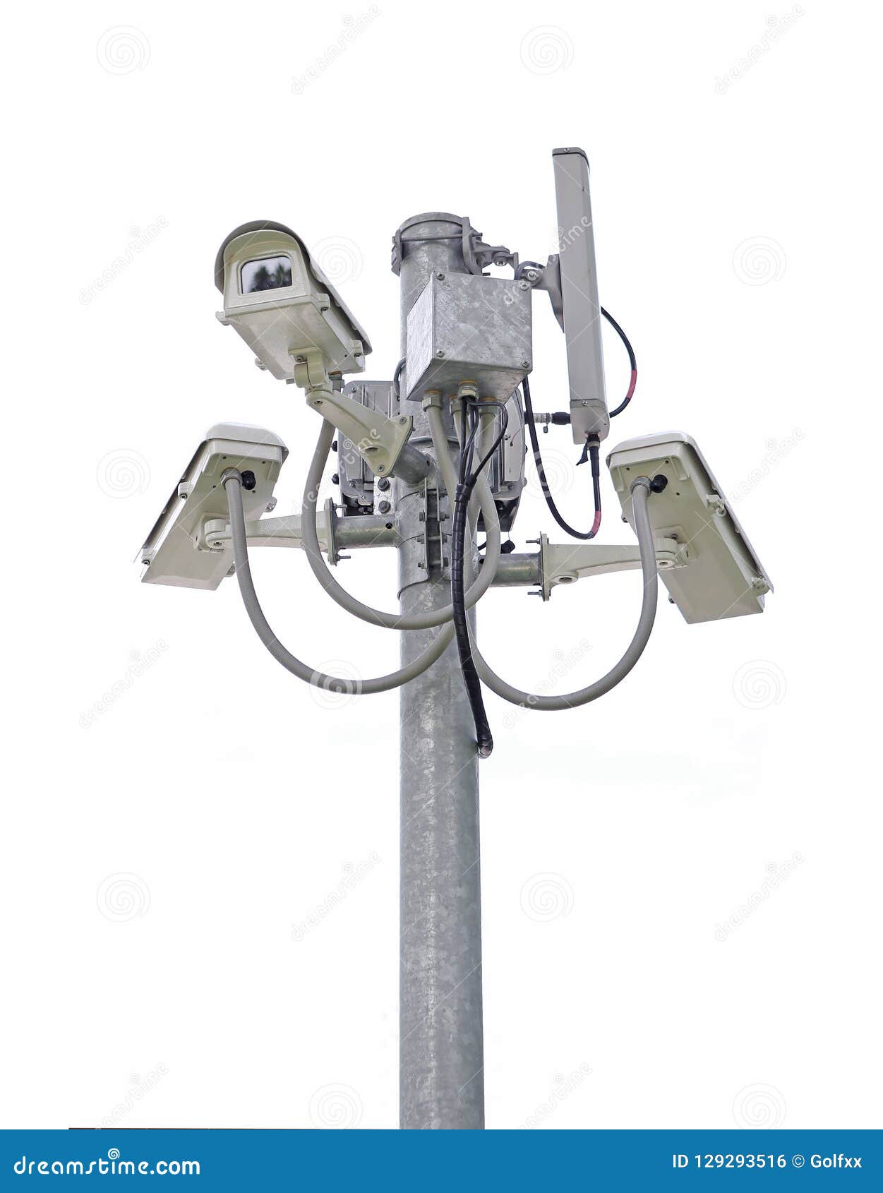 CCTV Security Camera Isolated on White Background Stock Photo - Image ...