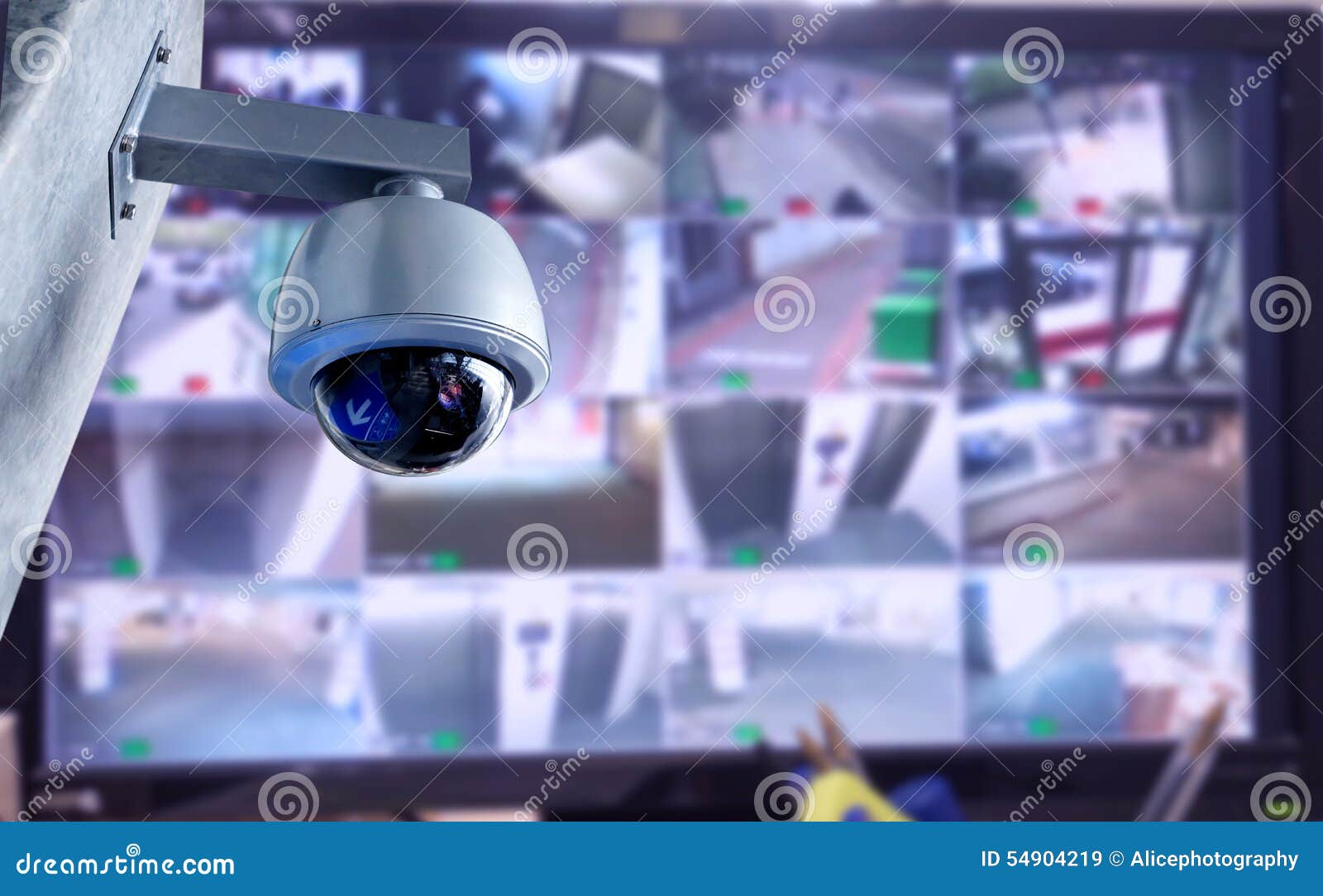 CCTV Security Camera Monitor in Office Building Stock Image - Image of ...
