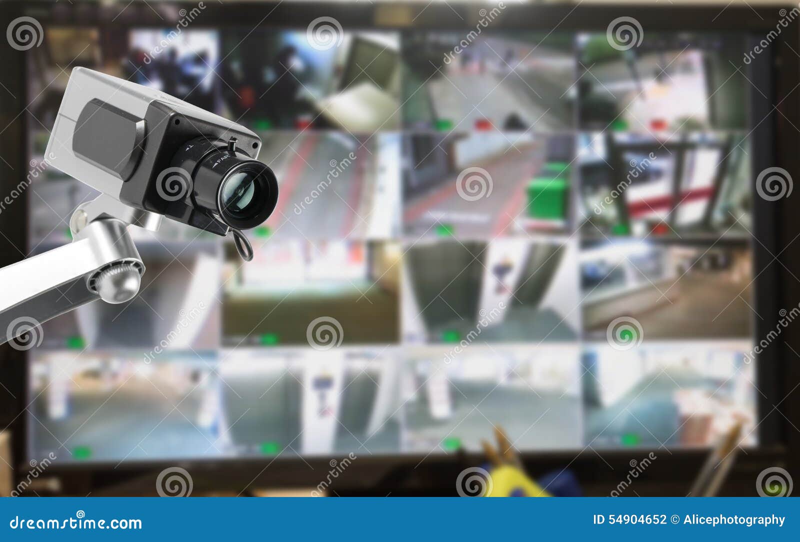 CCTV Security Camera Monitor in Office Building Stock Photo - Image of ...