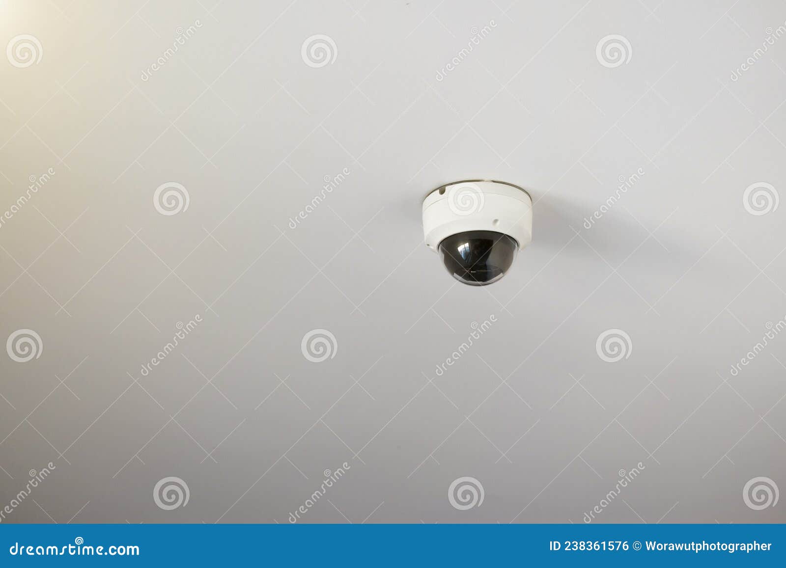 CCTV Security Camera Mounted on a White Ceiling. Stock Photo - Image of ...