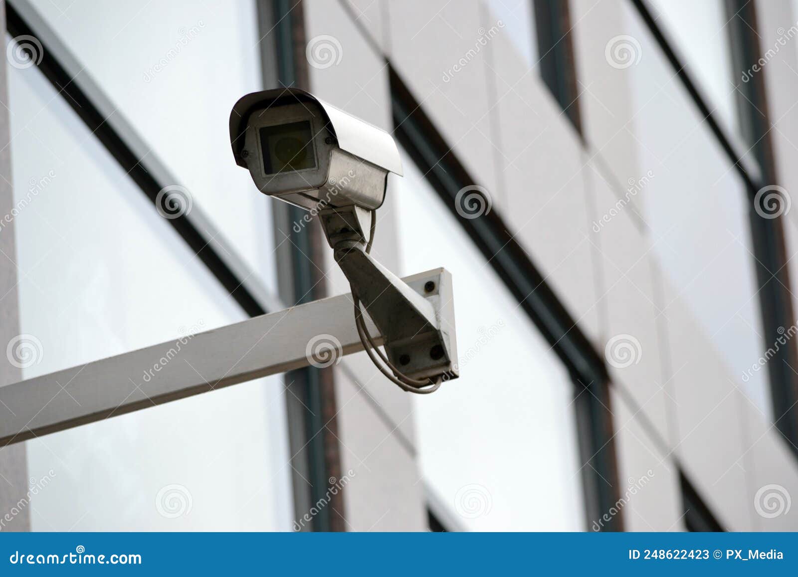 CCTV - Security Camera, Office Building in Background Stock Image ...