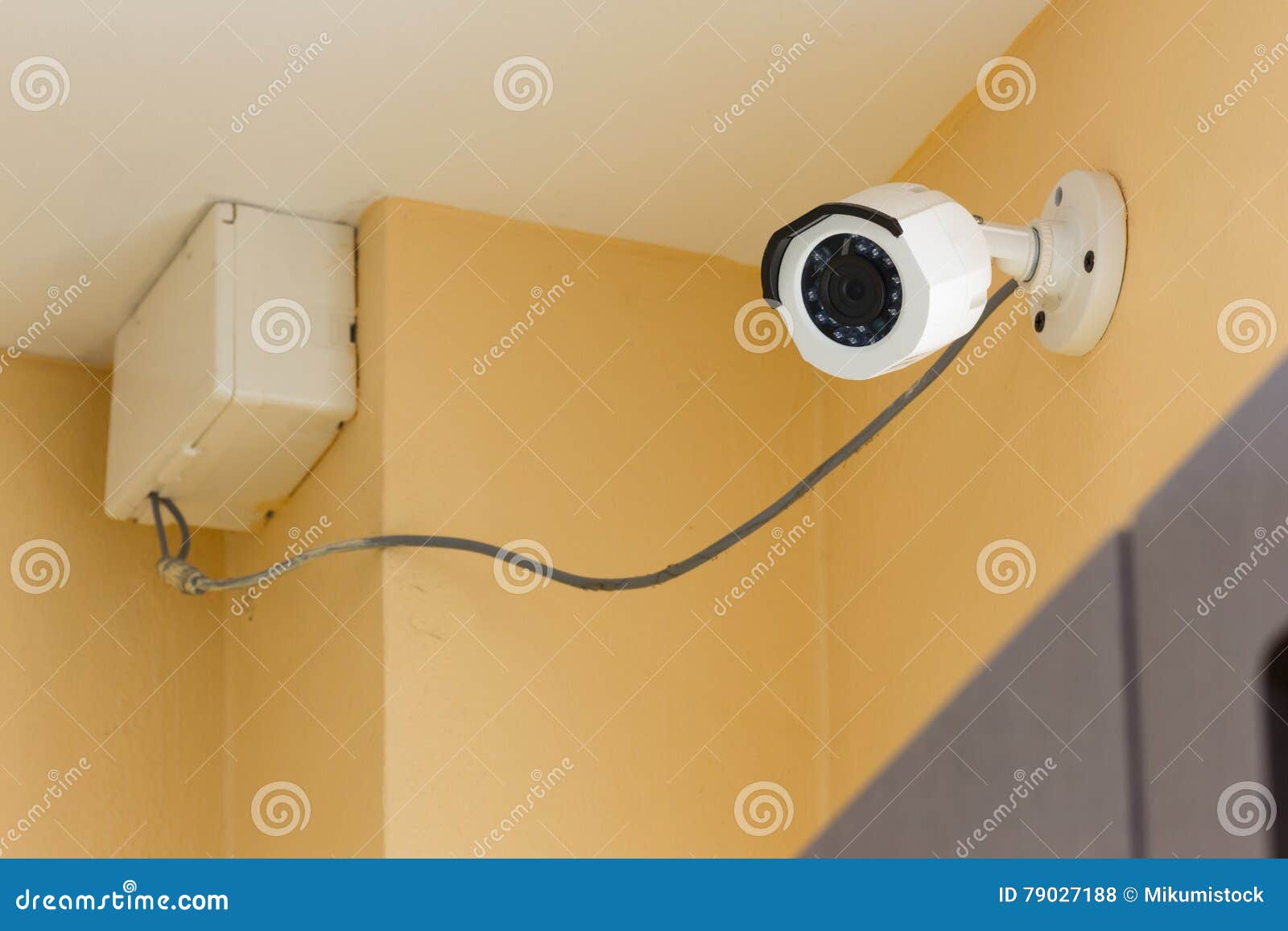 The CCTV Security Camera Operating. Stock Photo - Image of property ...