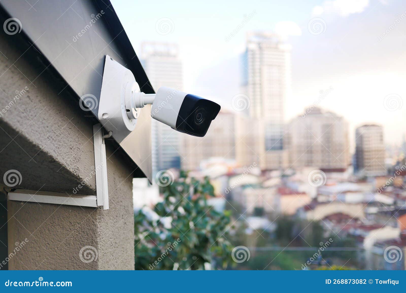 CCTV Security Camera Operating Outdoor Stock Photo - Image of property ...