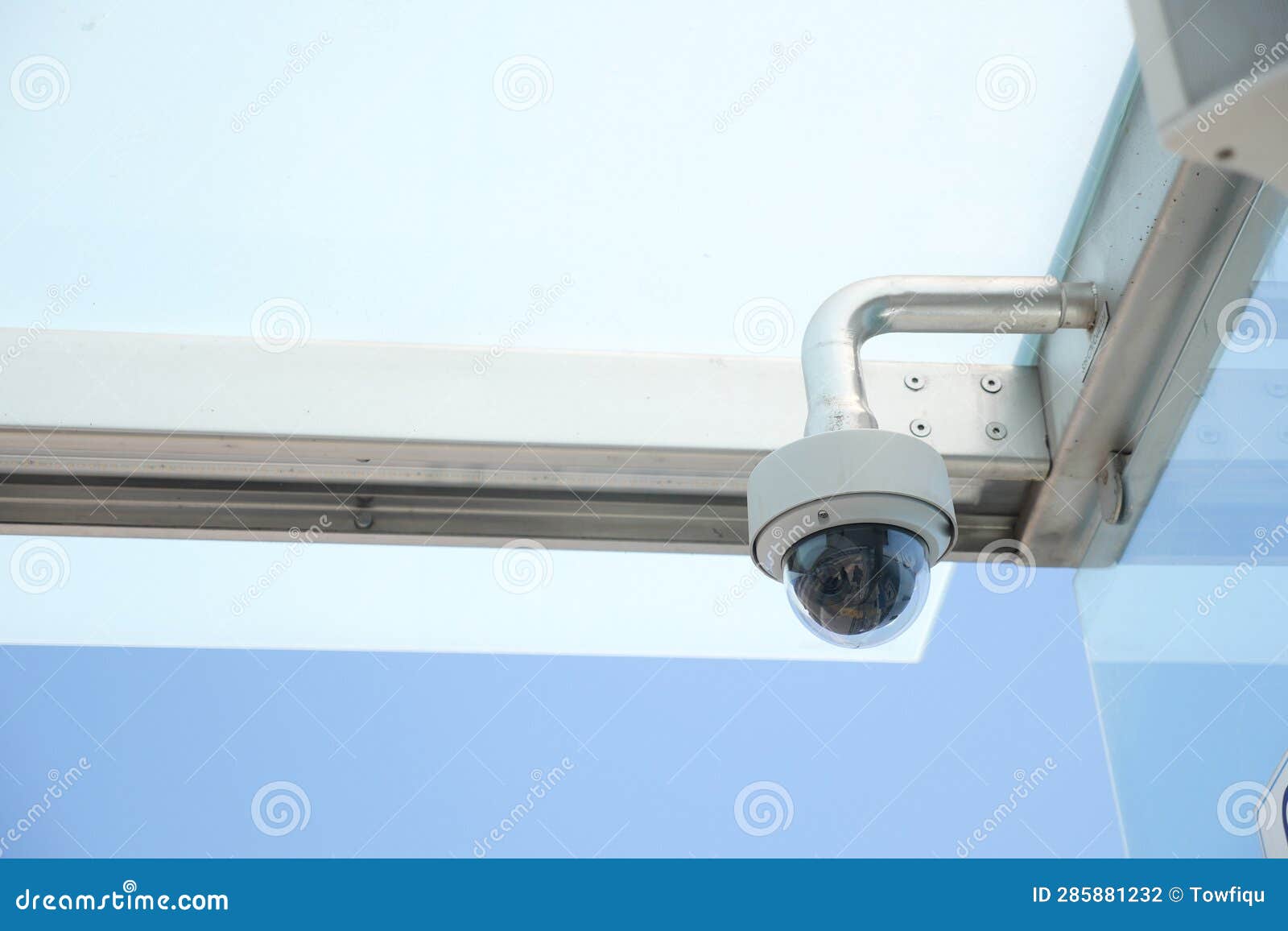 CCTV Security Camera Operating Outdoor Stock Photo - Image of lens ...