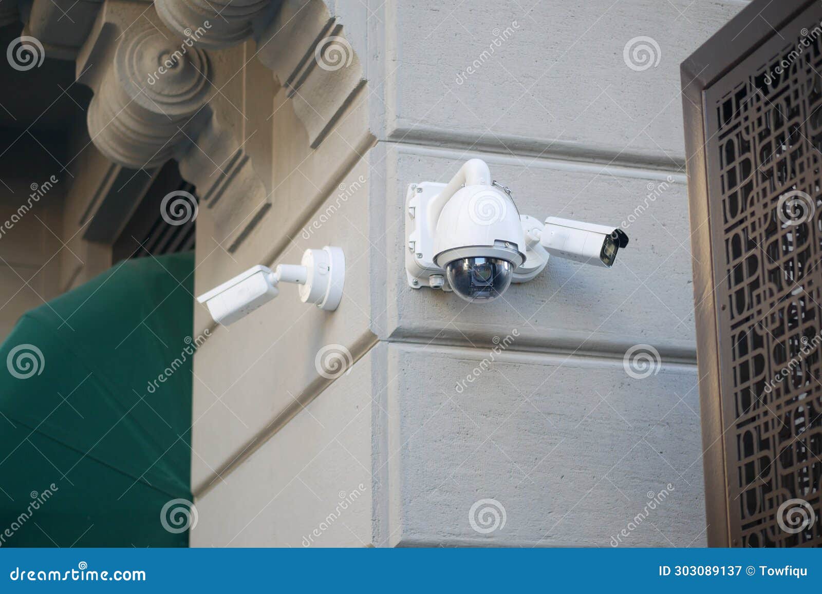 CCTV Security Camera Operating Outdoor Stock Image - Image of guard ...