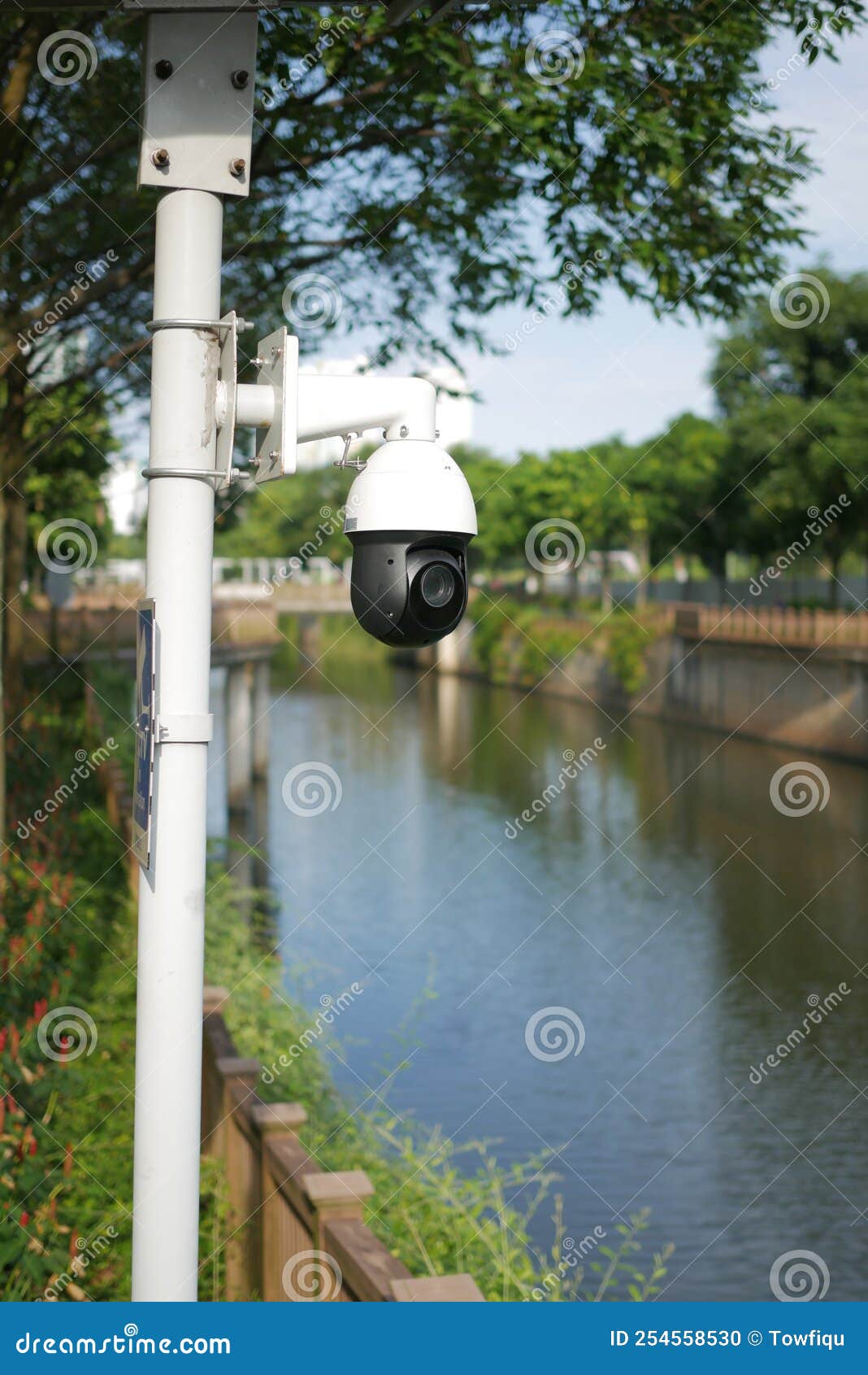 CCTV Security Camera Operating Outdoor Stock Photo - Image of ...