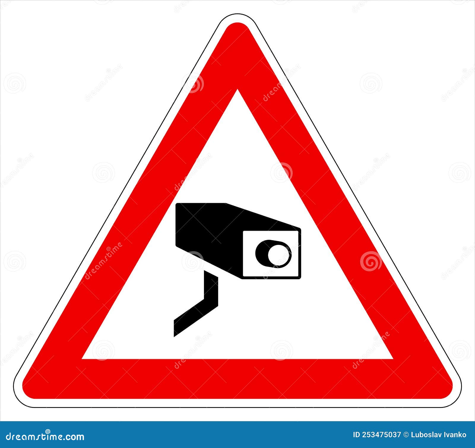 CCTV Security Camera in Red Triangle Icon Stock Vector - Illustration ...