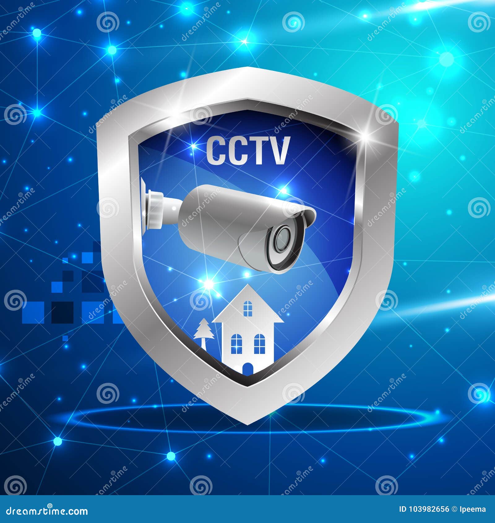 CCTV Security Camera with Shield Guard Stock Vector - Illustration of ...