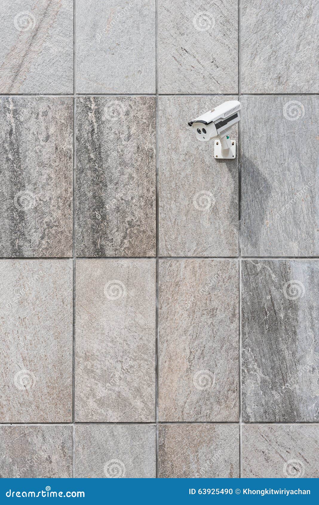 CCTV Security Camera on Stone Wall Stock Photo - Image of sensor ...