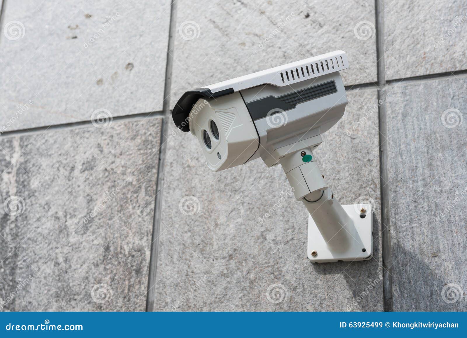 CCTV Security Camera on Stone Wall Stock Image - Image of protect ...