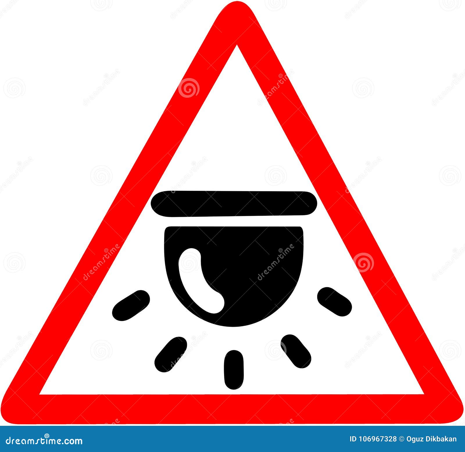 Cctv Security Camera Surveillance Camera Caution Red Triangular Road ...