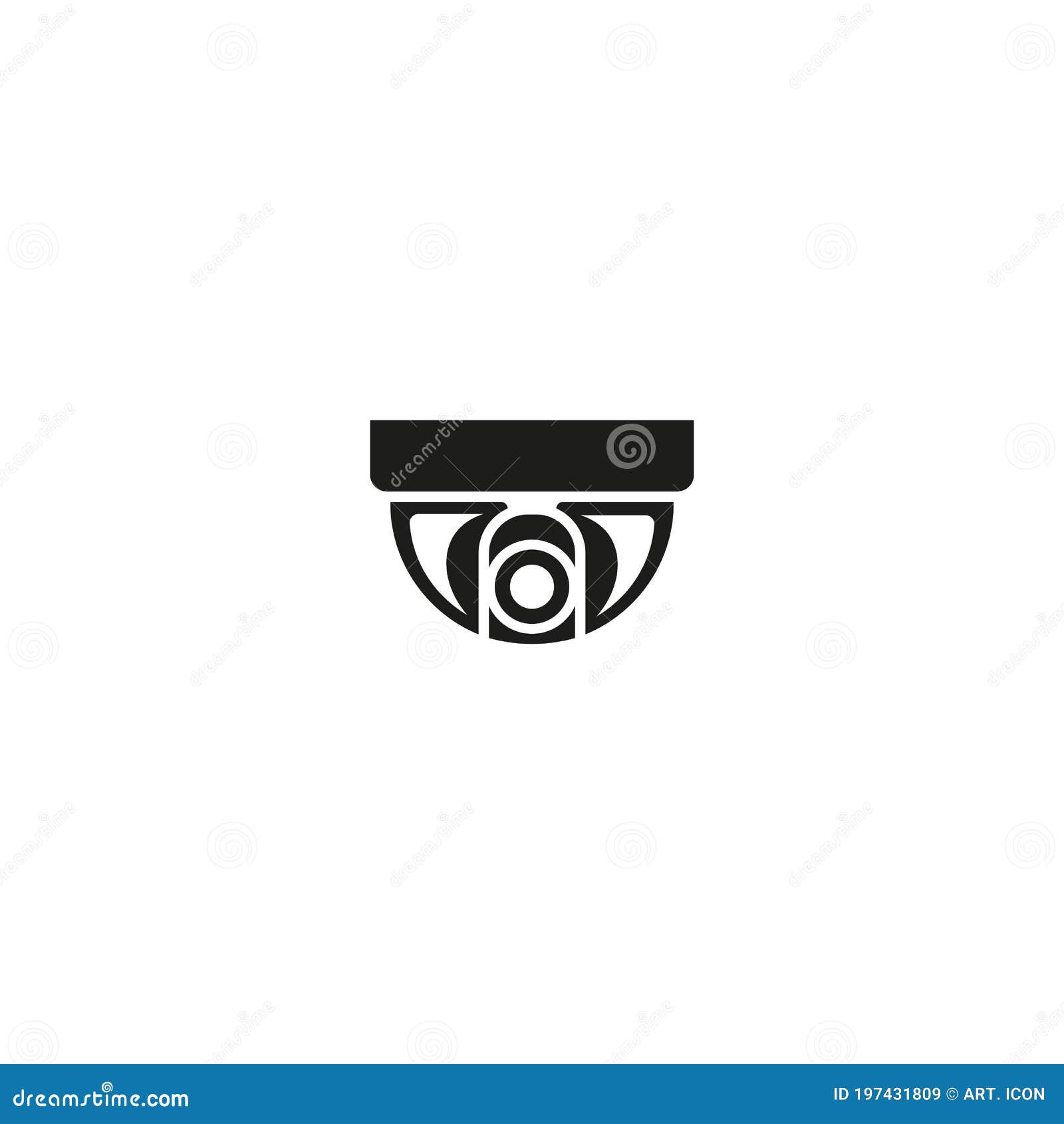 Camera Surveillance Security Vigilance Draw Pictogram Stock ...