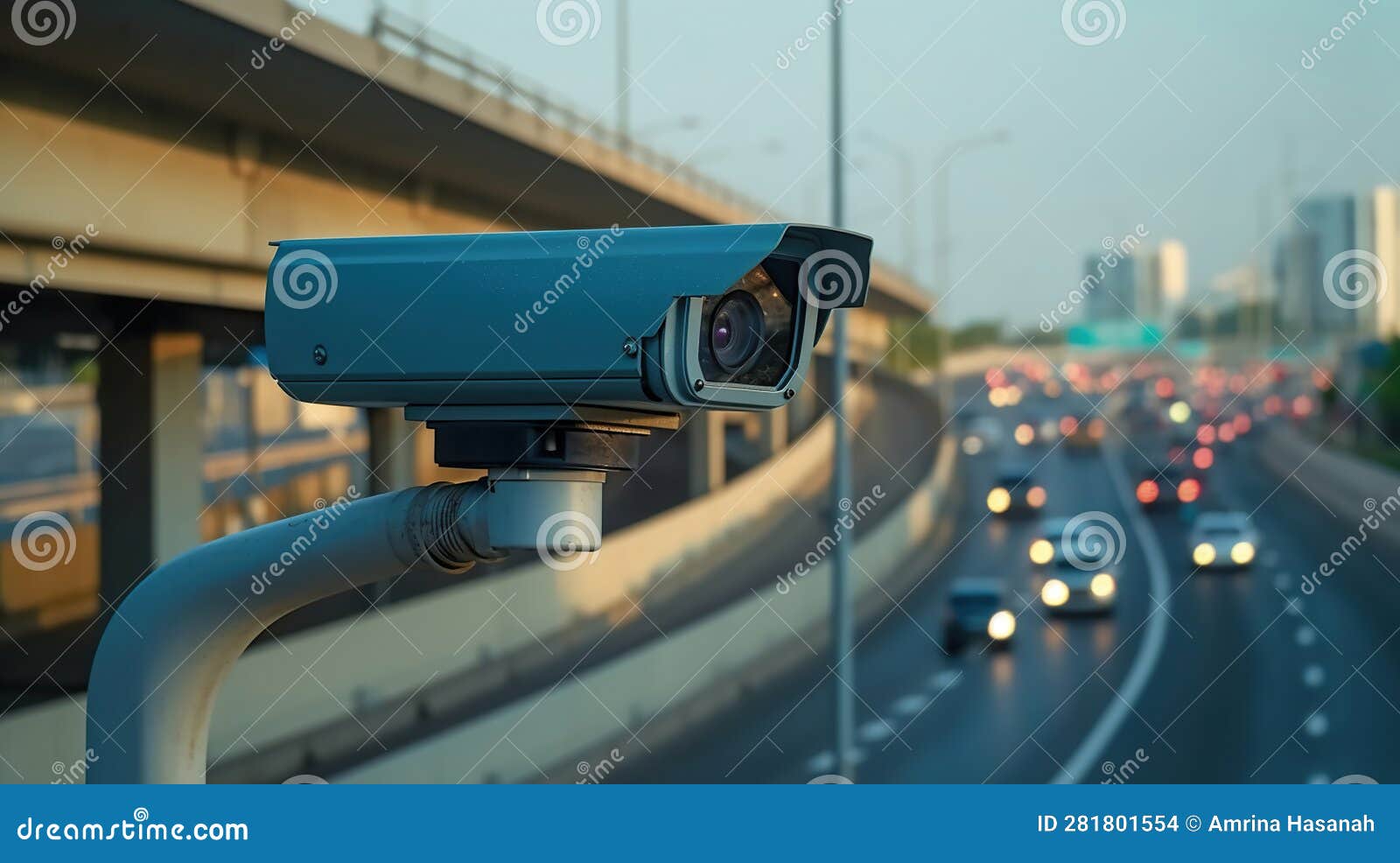 CCTV Security Camera or Surveillance Operating on Traffic Road and ...