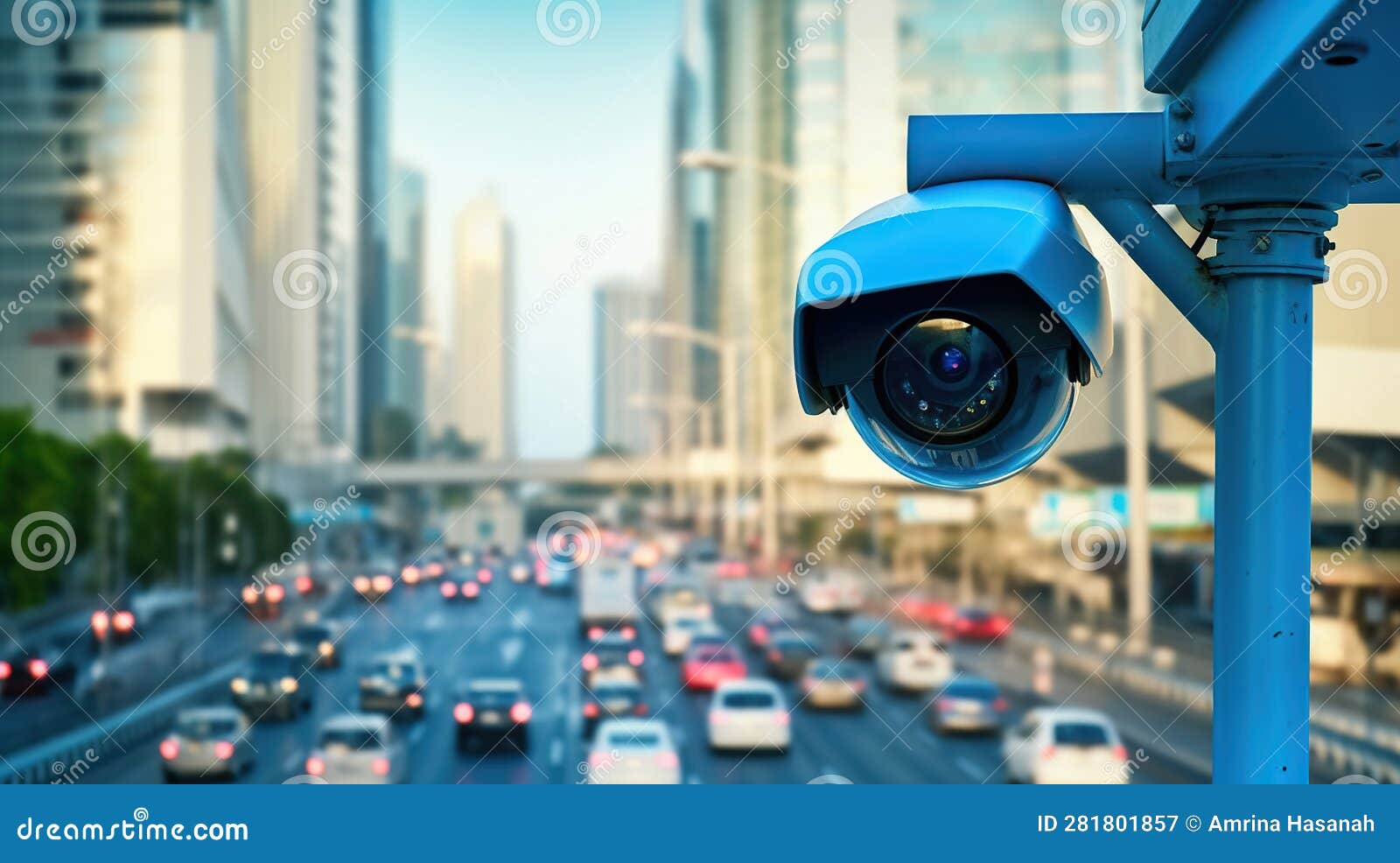 CCTV Security Camera or Surveillance Operating on Traffic Road and ...