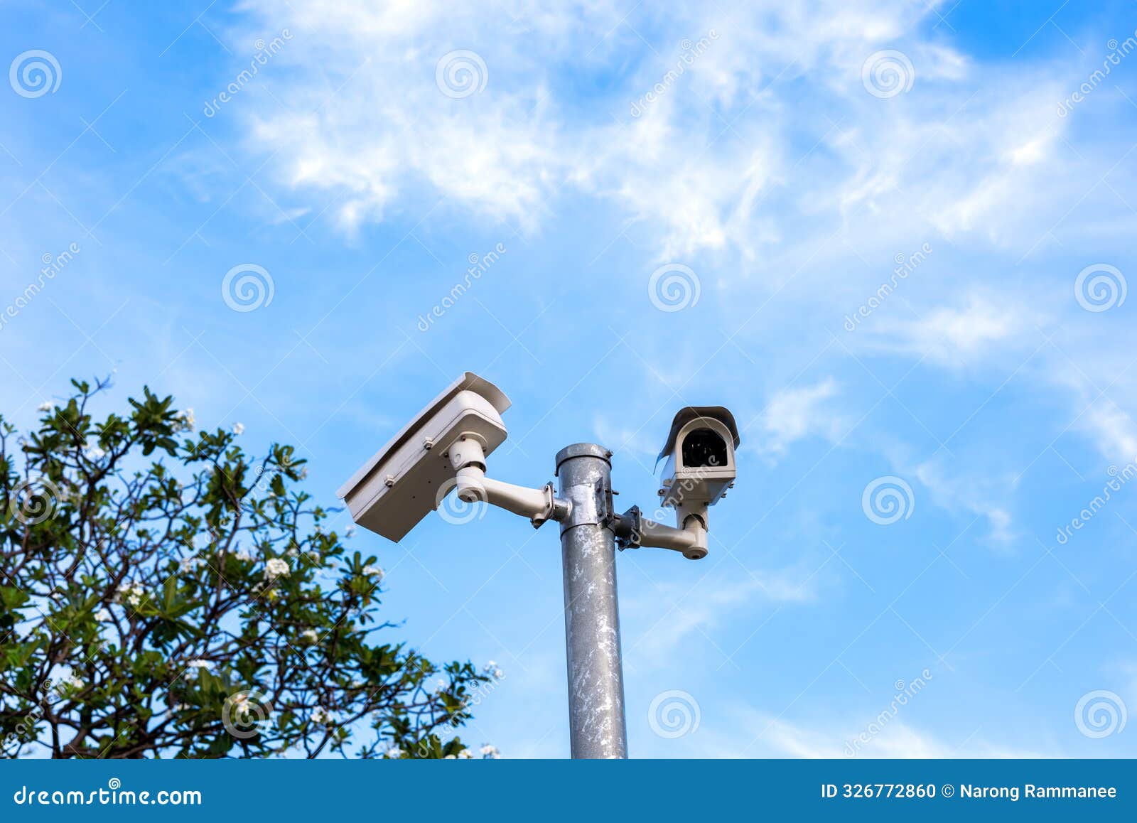 CCTV Security Camera Surveillance in the Park Stock Photo - Image of ...