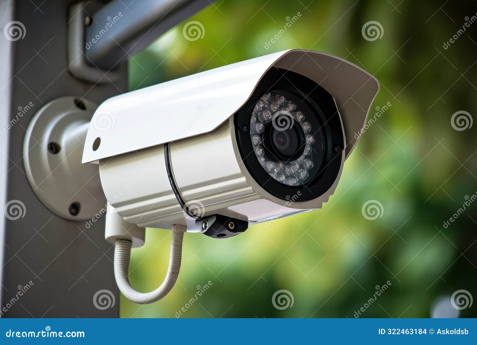 CCTV Security Camera or Surveillance System in the Park with Nature ...