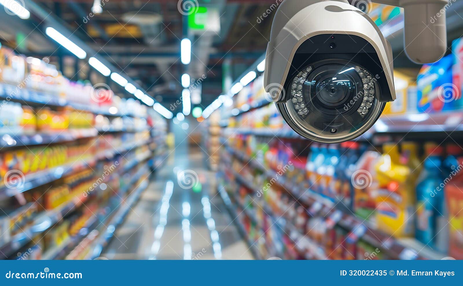 CCTV Security Camera or Surveillance System in Supermarket Blur ...