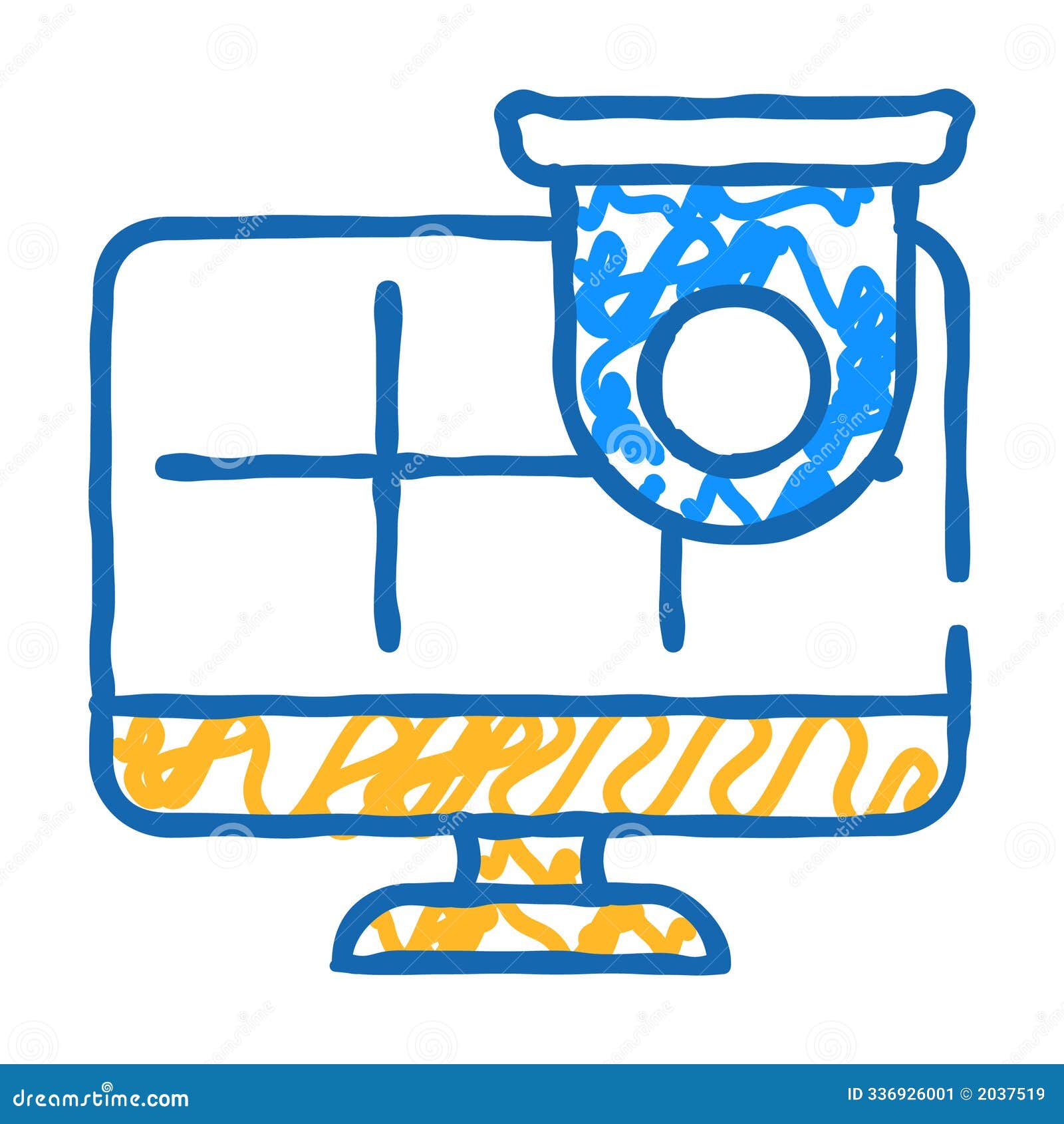 Cctv Security Camera System Icon Doodle Illustration Stock Illustration ...