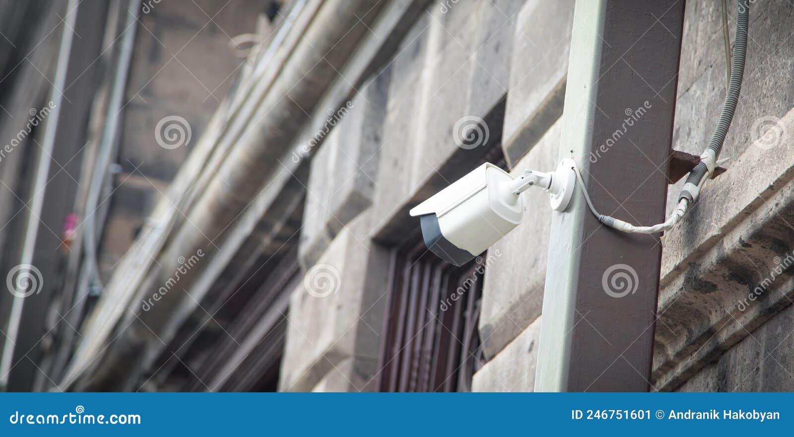 CCTV Security Camera at the Wall Stock Image - Image of monitor, system ...